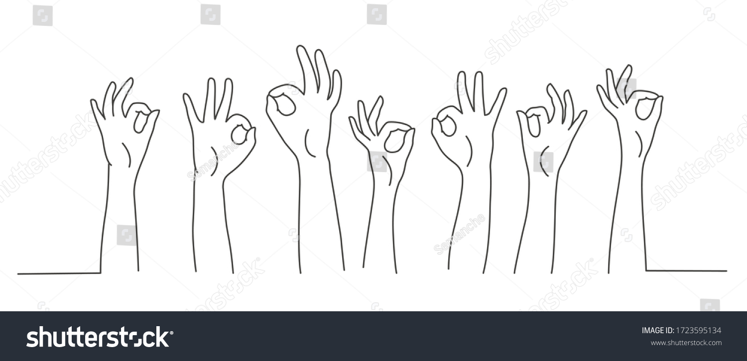 Mains Ok. Illustration vectorielle de dessin : image vectorielle de ...