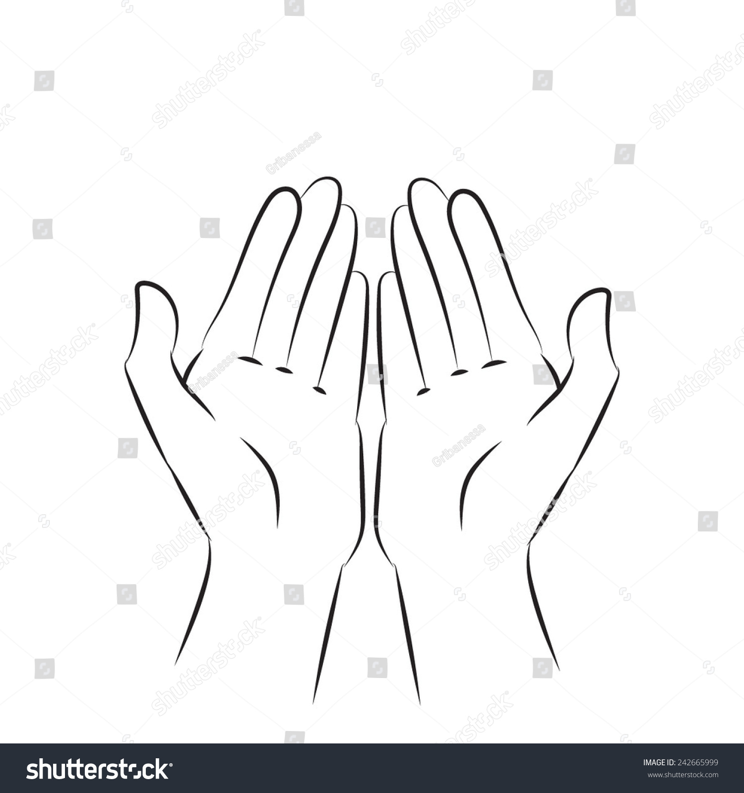 Hands Palm Vector Illustration Stock Vector (Royalty Free) 242665999