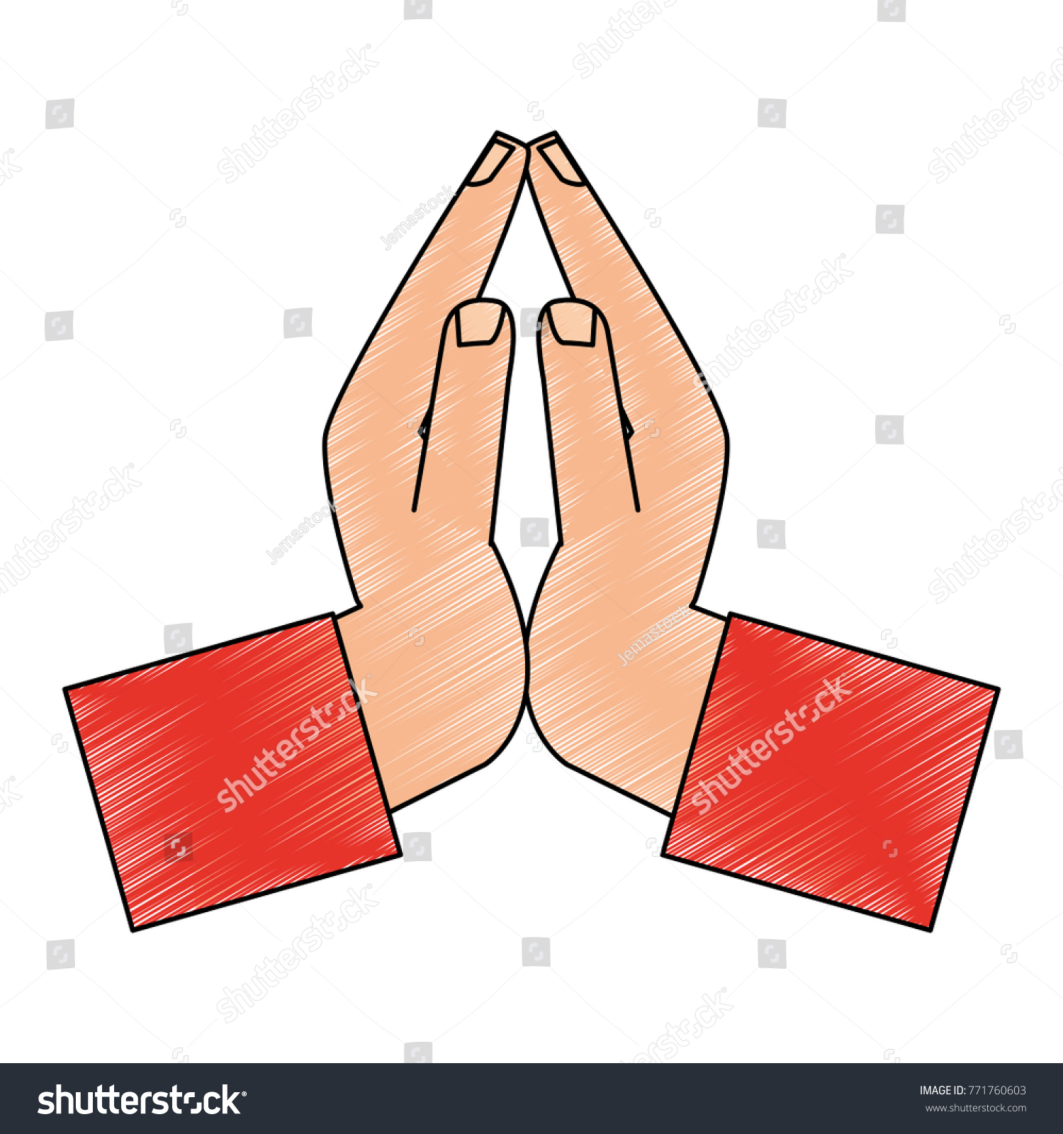 Hands Praying Symbol Stock Vector (Royalty Free) 771760603