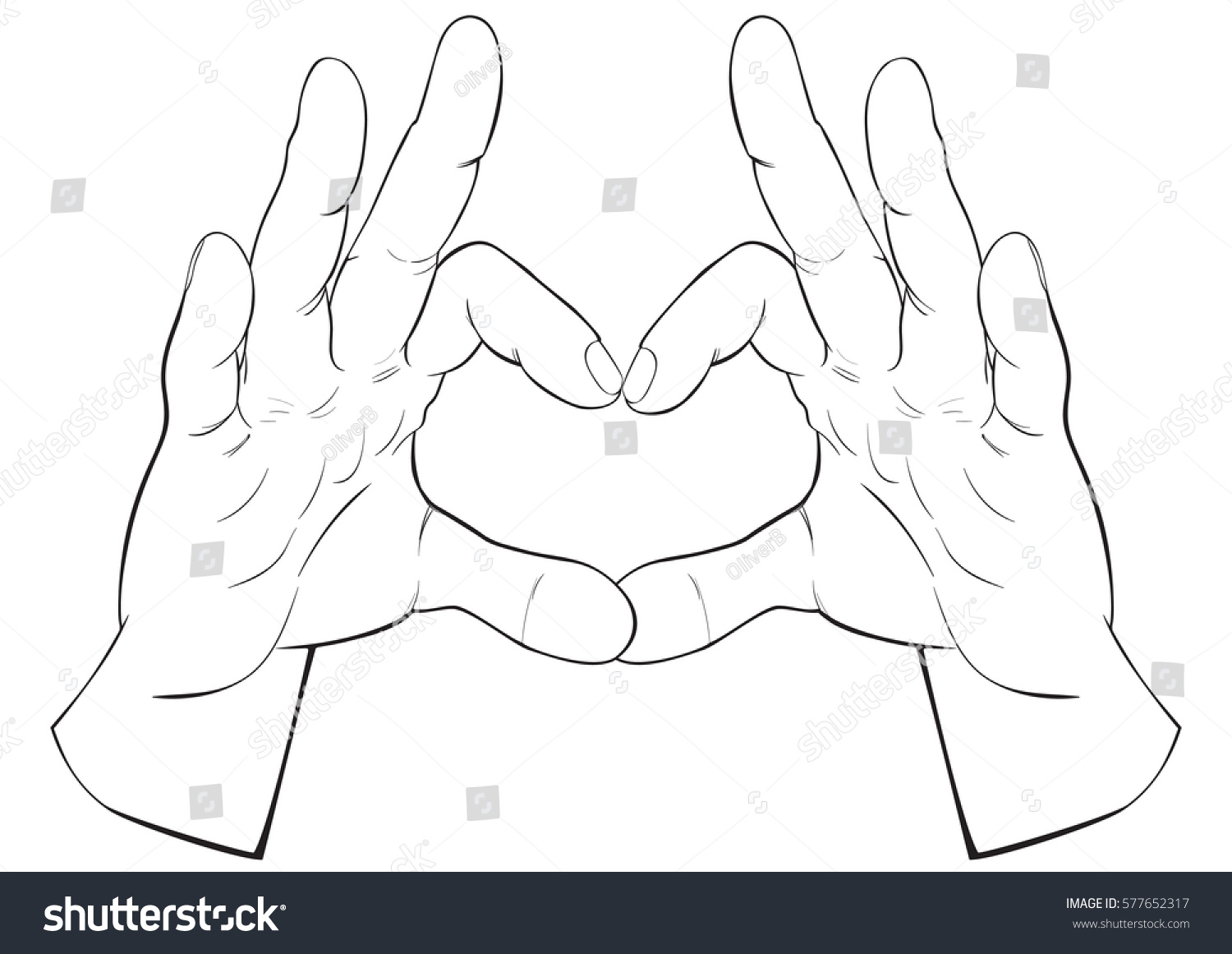 Hands Showing Heart Vector Drawing Stock Vector (Royalty Free ...