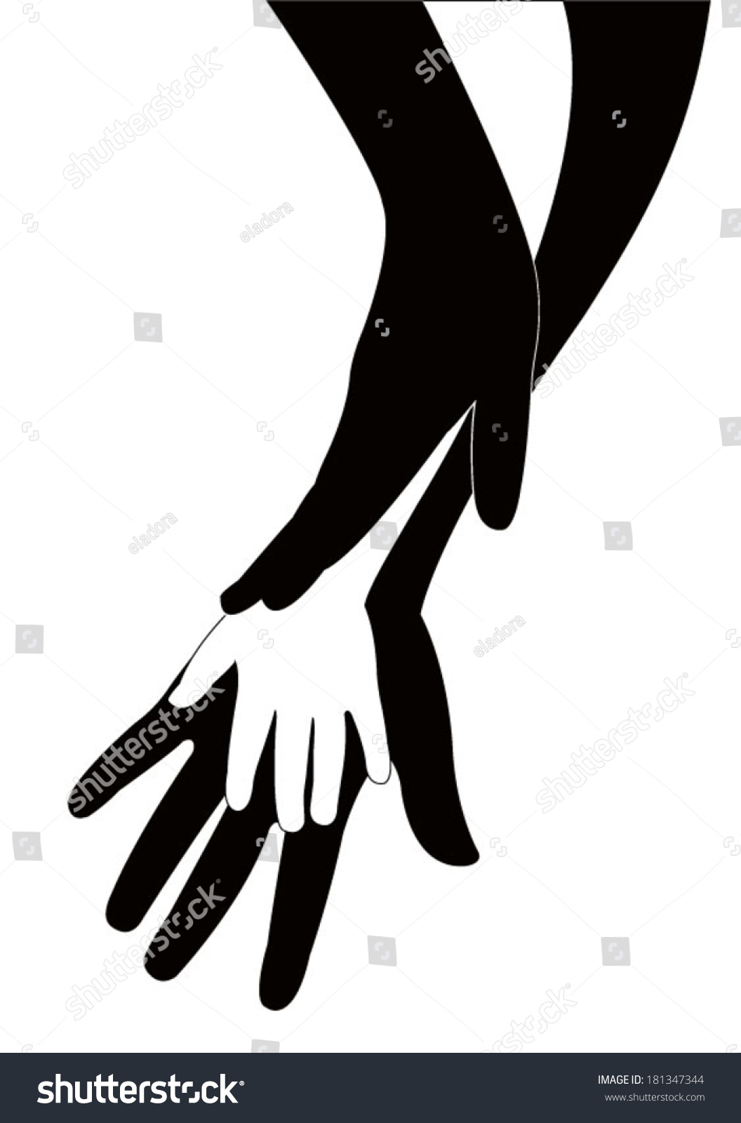 Hands Silhouette Vector Stock Vector (Royalty Free) 181347344 ...