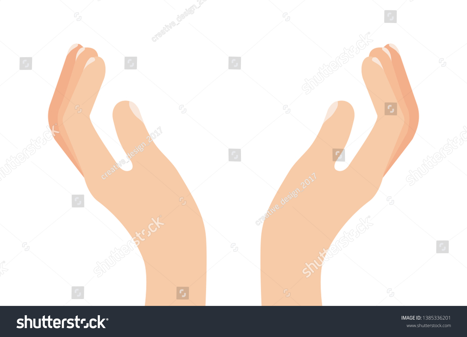 Hands Supporting Cartoon Isolated Vector Digital Stock Vector (Royalty ...