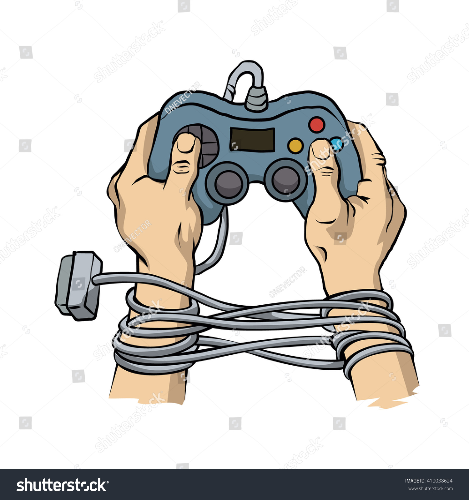 Hands Tied By Wire Game Controller: vector de stock (libre de regalías ...