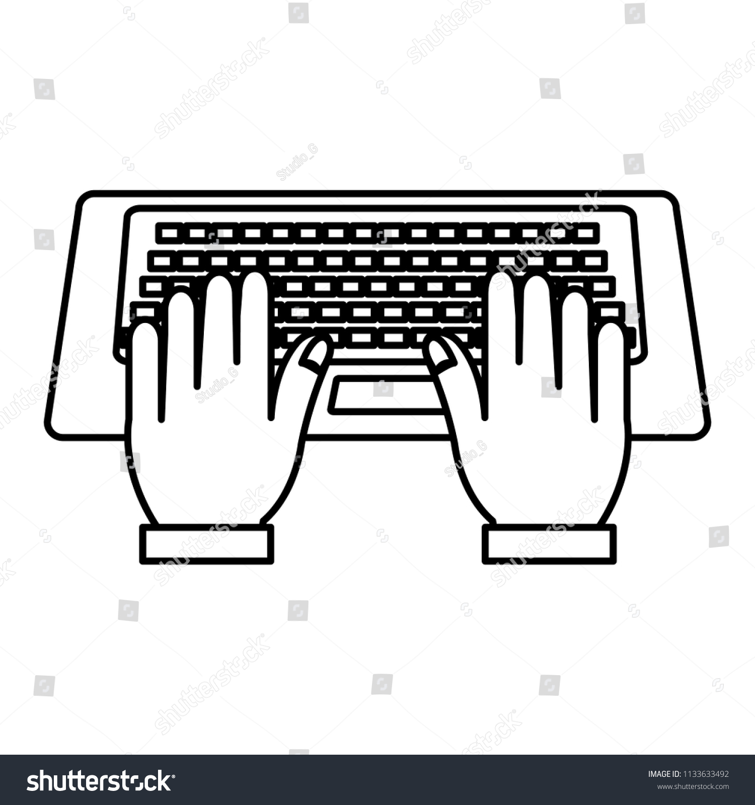 Hands Typing Keyboard: เวกเตอร์สต็อก (ปลอดค่าลิขสิทธิ์) 1133633492 ...
