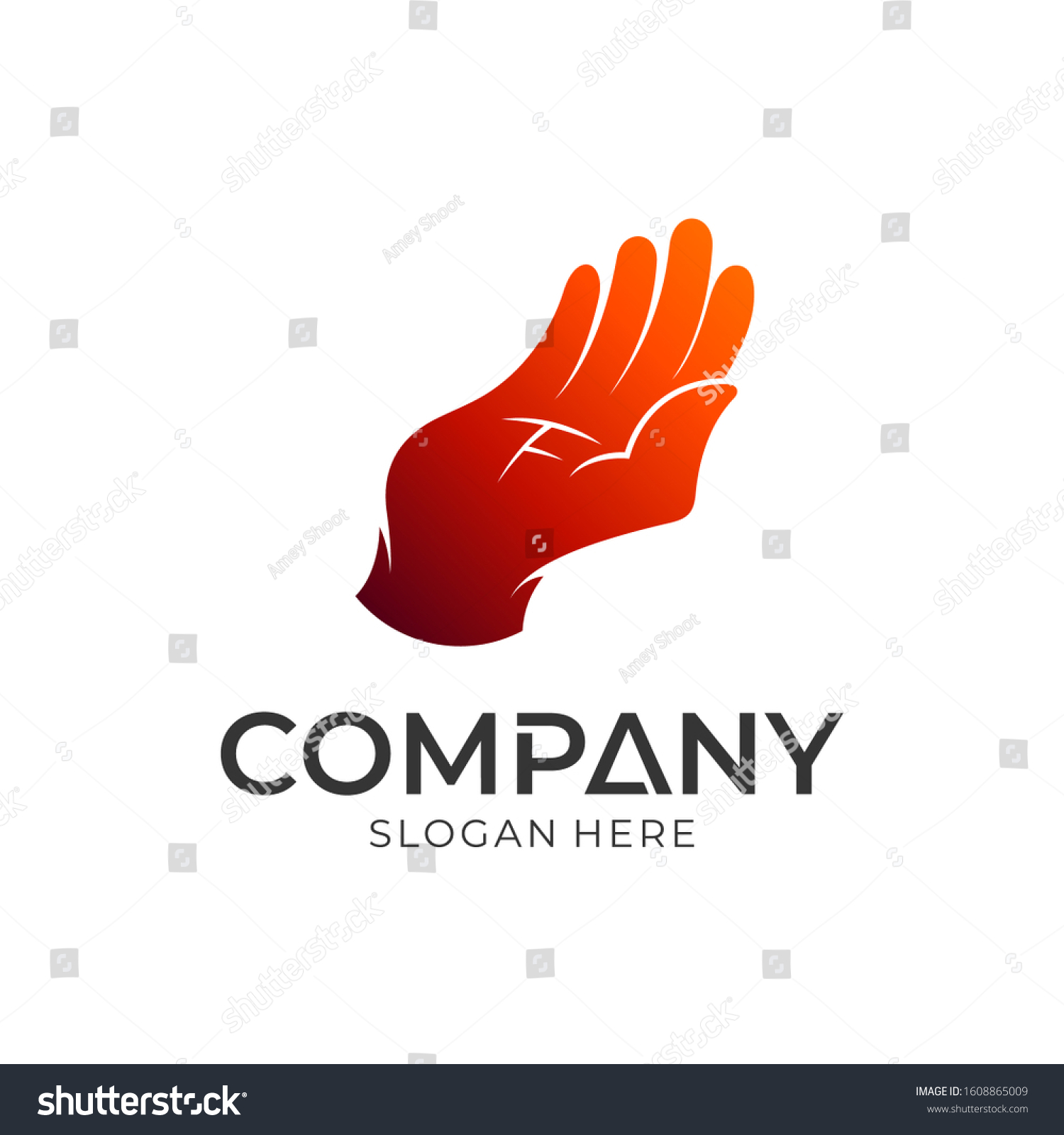 Hands Logo Design Flat Vector Illustration Stock Vector (Royalty Free ...