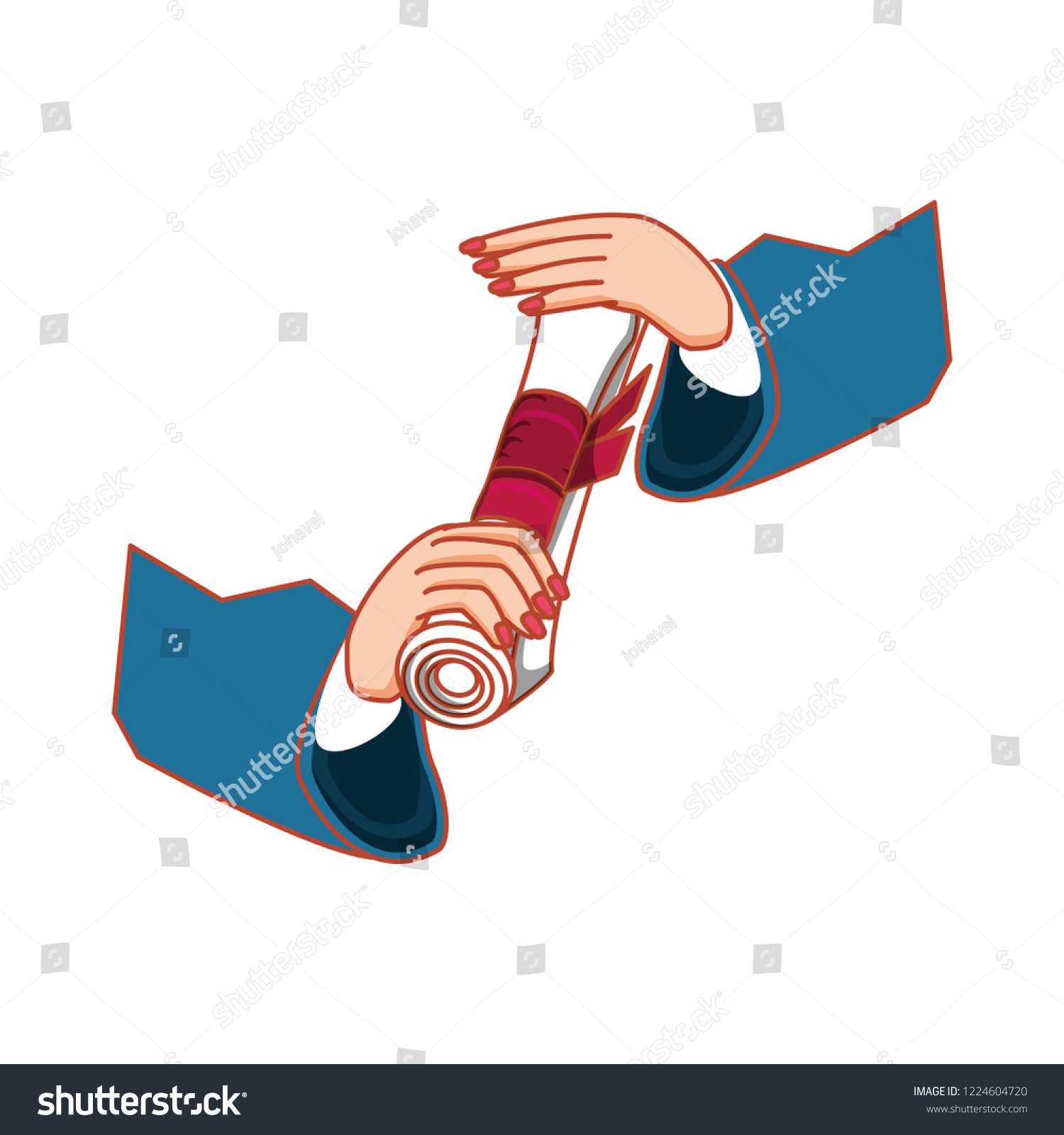 Hands Graduation Certificate Stock Vector (Royalty Free) 1224604720 ...