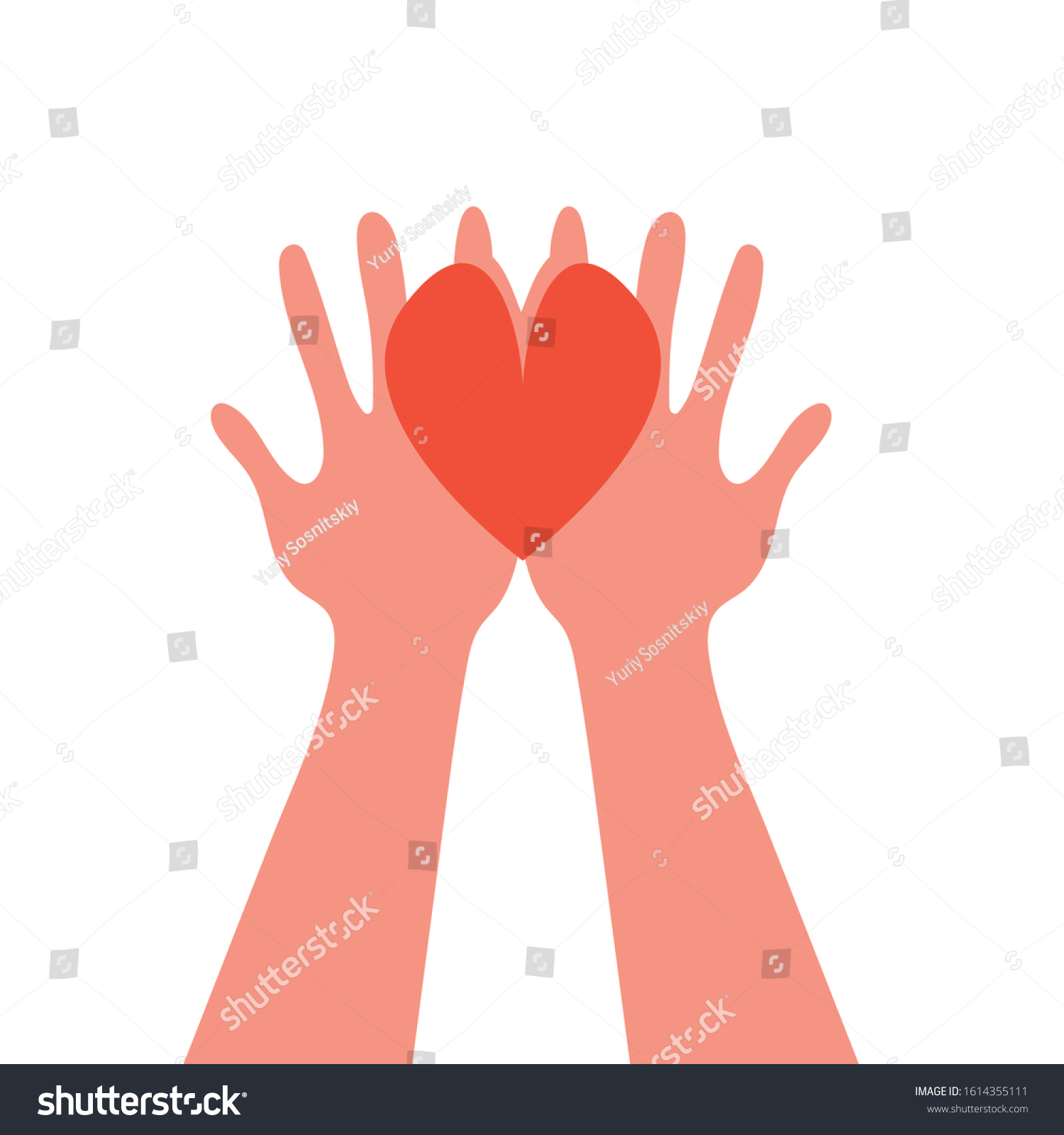 Hands Heart Vector Illustration Stock Vector (Royalty Free) 1614355111