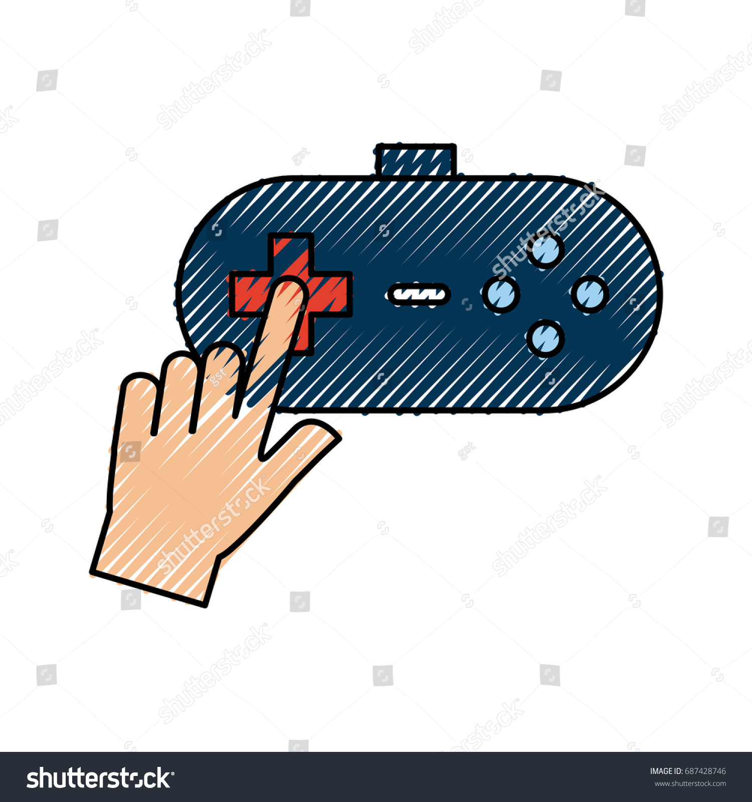 Hands Video Game Control Icon Stock Vector (Royalty Free) 687428746 ...