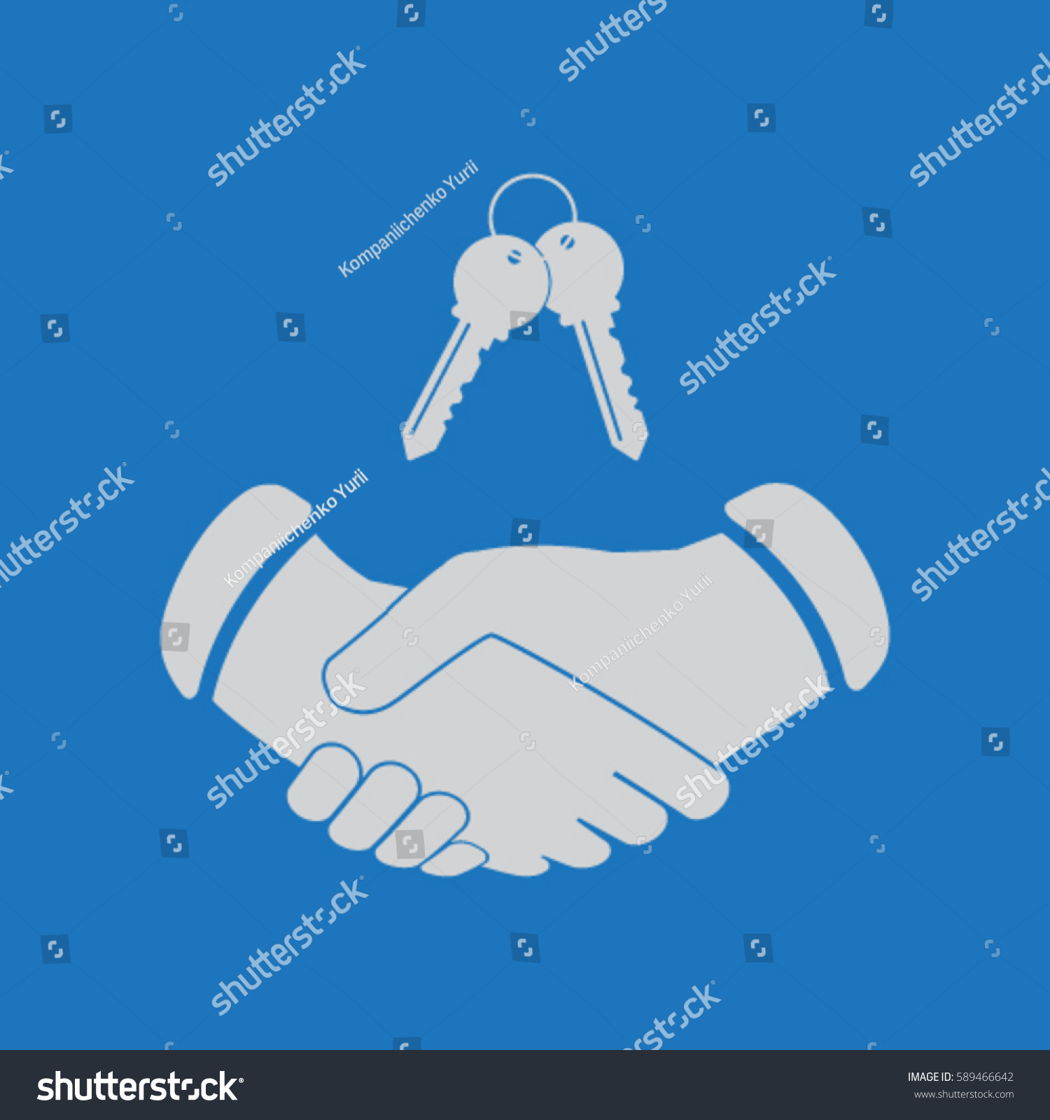 Handshake Keys Vector Icon Stock Vector (Royalty Free) 589466642 ...