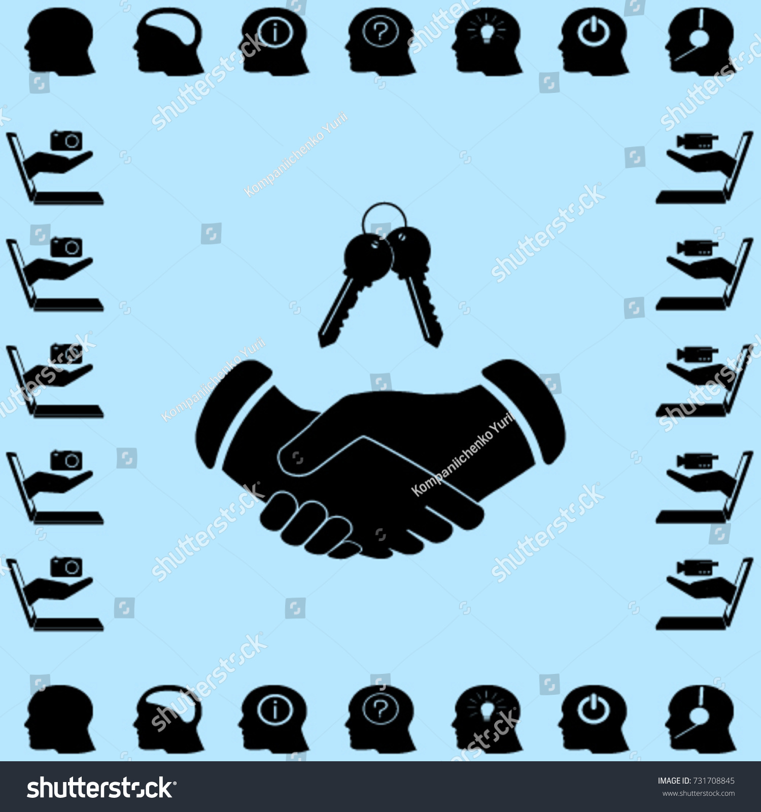 Handshake Keys Vector Icon Stock Vector (Royalty Free) 731708845 ...