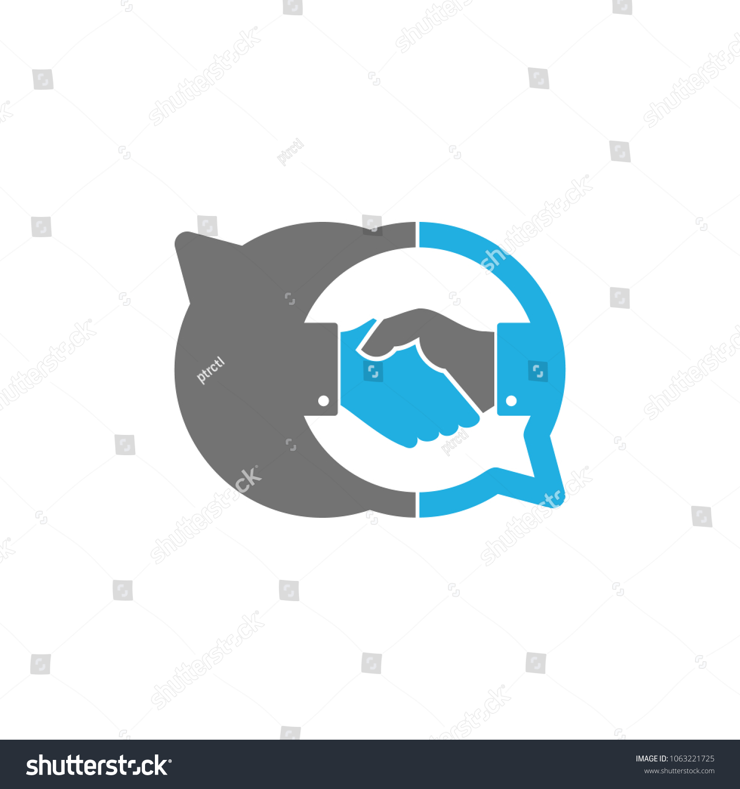 Handshake Chat Logo Icon Design Stock Vector (Royalty Free) 1063221725