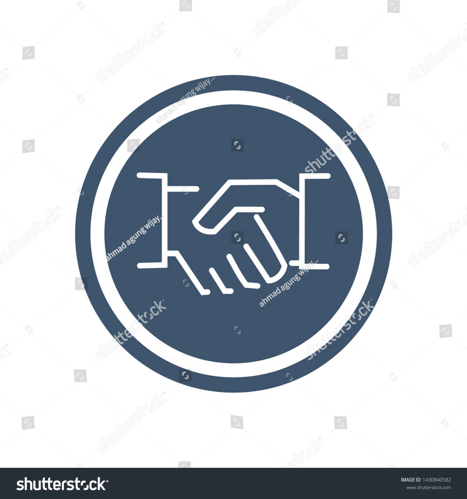 Handshake Circle Icon Symbol Vector: vector de stock (libre de regalías ...