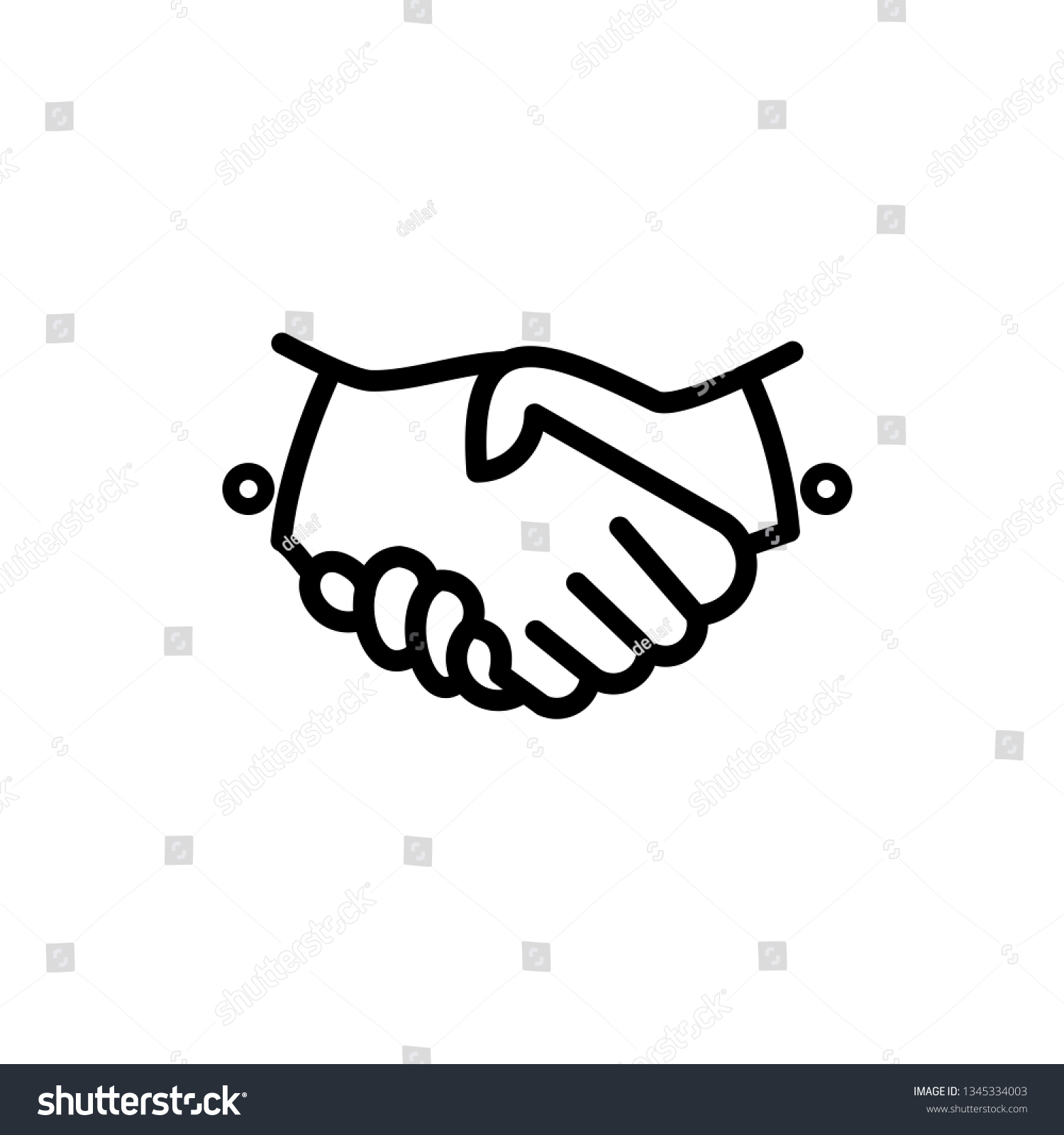 Handshake Flat Icon Line Stock Vector (Royalty Free) 1345334003