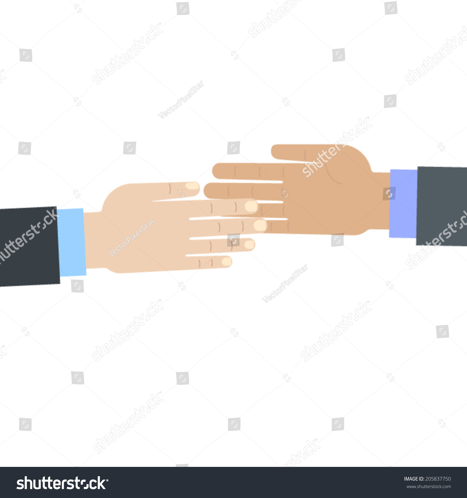 Handshake Flat Style Isolated Vector Illustration 스톡 벡터(로열티 프리 ...