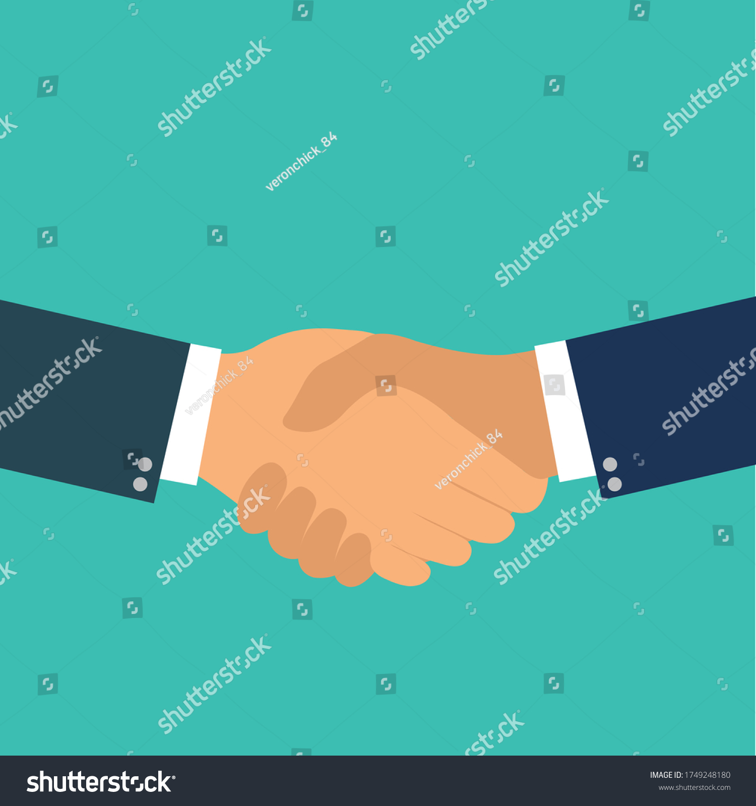 Handshake Flat Vector Business Icon Stock Vector (Royalty Free ...