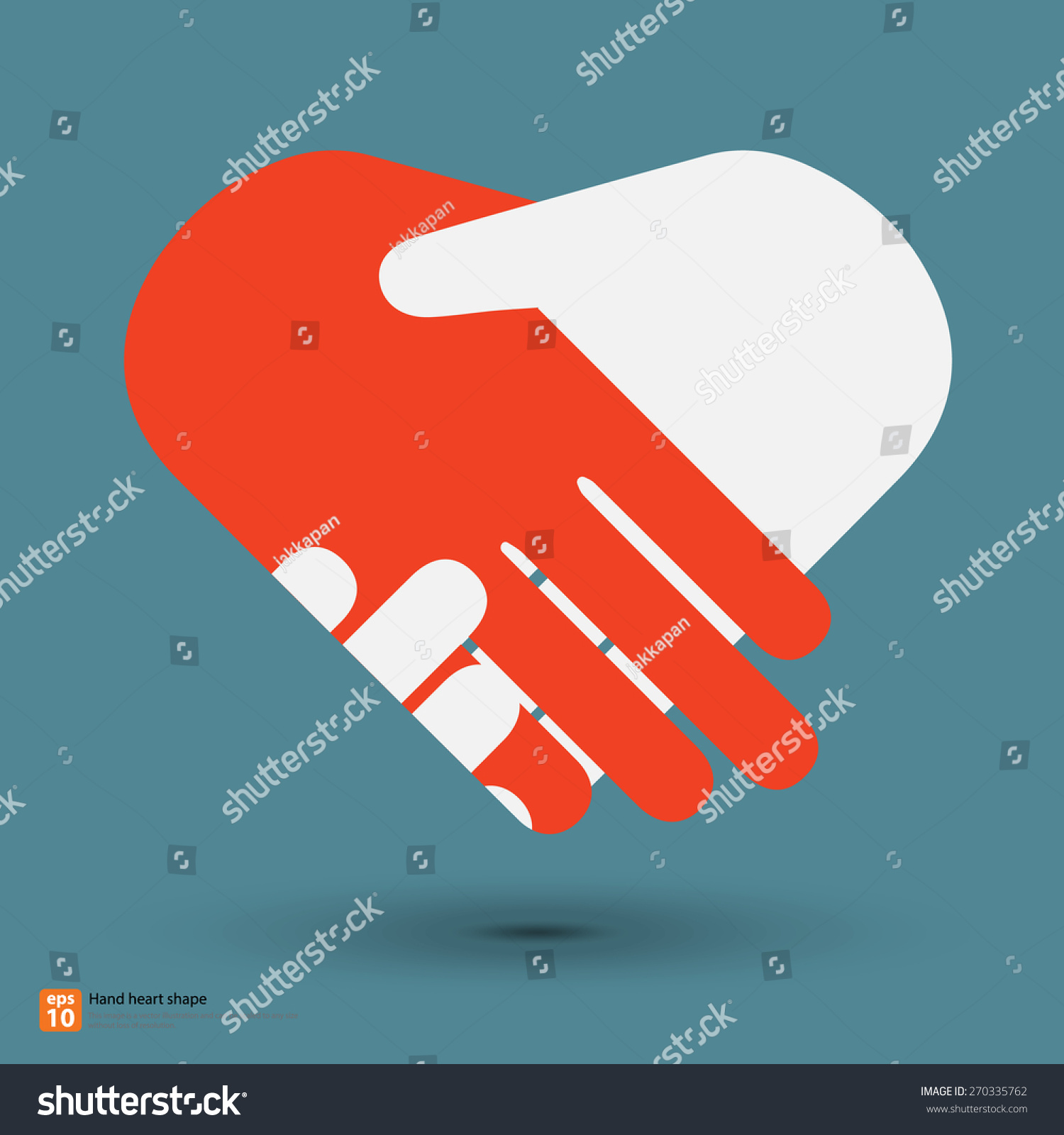 Handshake Heart Shape Vector Design Stock Vector (Royalty Free) 270335762