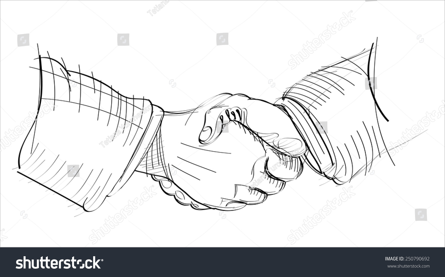Handshake Hands Sketch Vector Illustration Stock Vector (Royalty Free ...