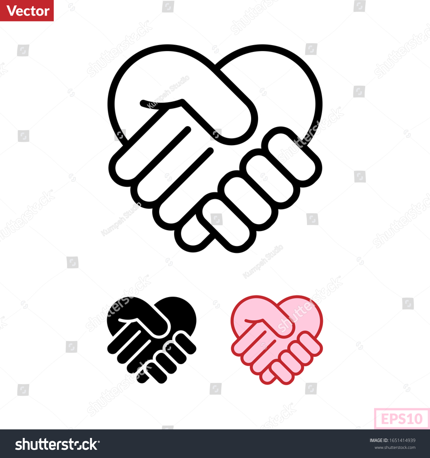 Handshake Heart Symbol Icon Vector Illustration Stock Vector (Royalty ... Handshake Heart Symbol Icon Vector Illustration Stock Vector (Royalty ...