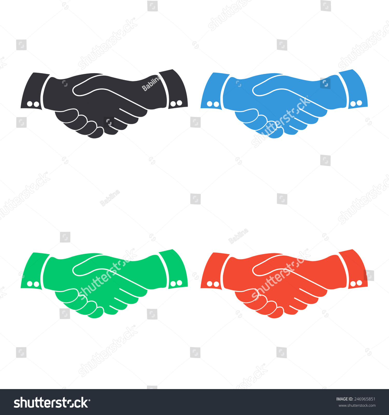 Handshake Icon Colored Vector Illustration Stock Vector (Royalty Free ...