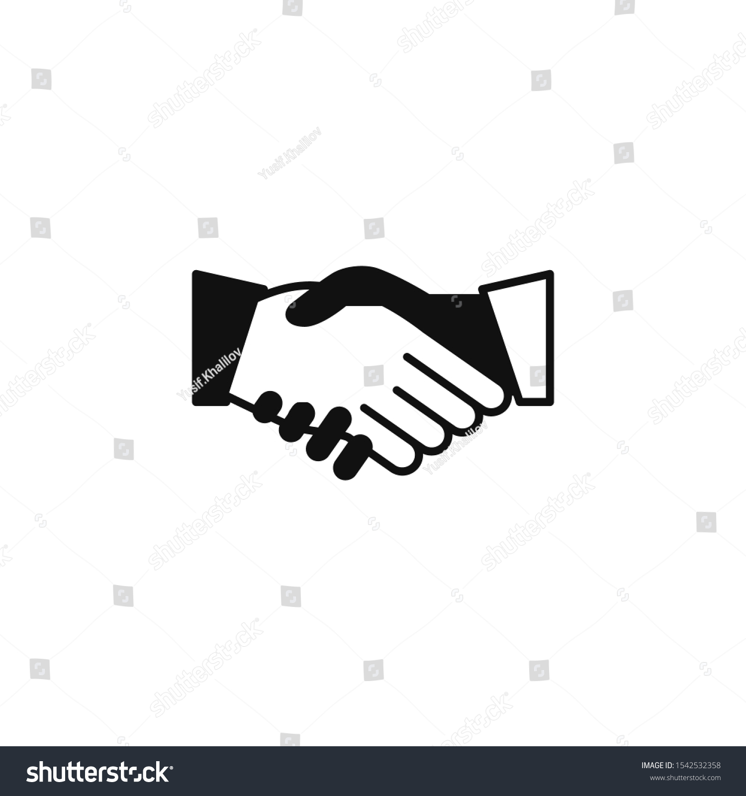 Handshake Icon Vector On White Background Stock Vector (Royalty Free ...