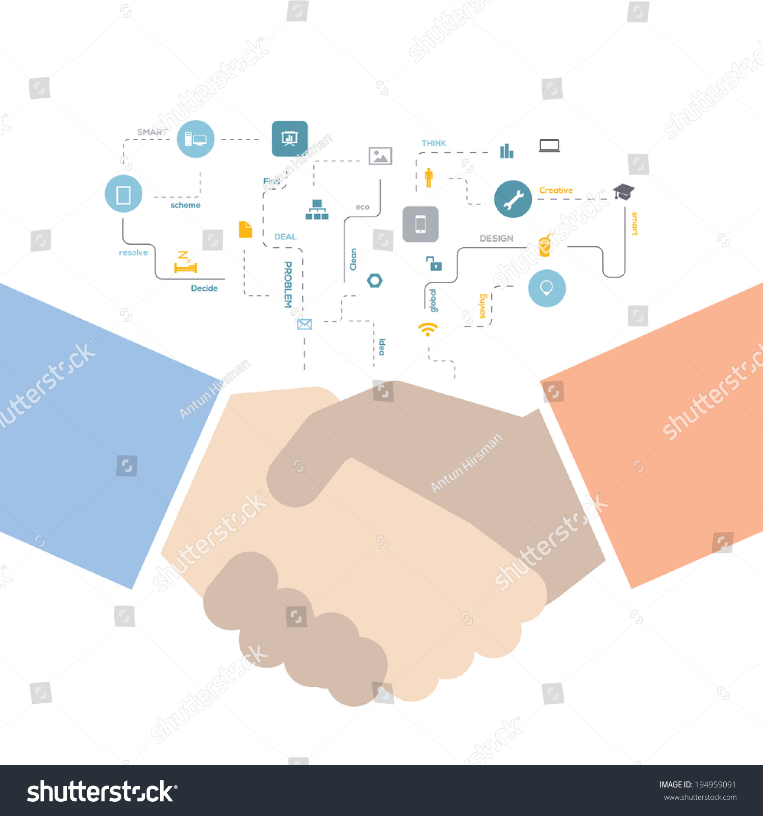 Handshake Infographic. Vector Illustration. - 194959091 : Shutterstock