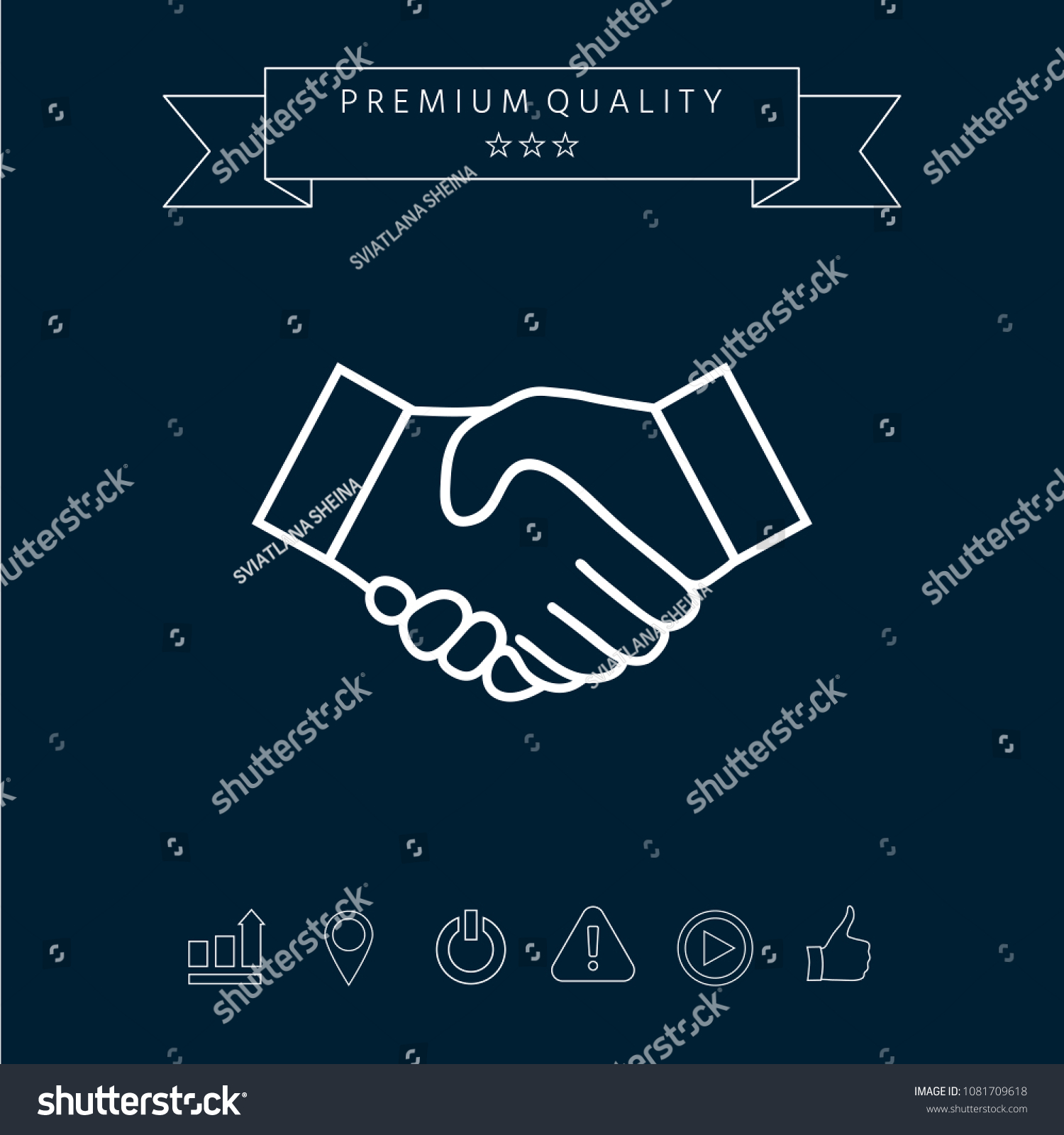 Handshake Line Icon Stock Vector (Royalty Free) 1081709618 | Shutterstock