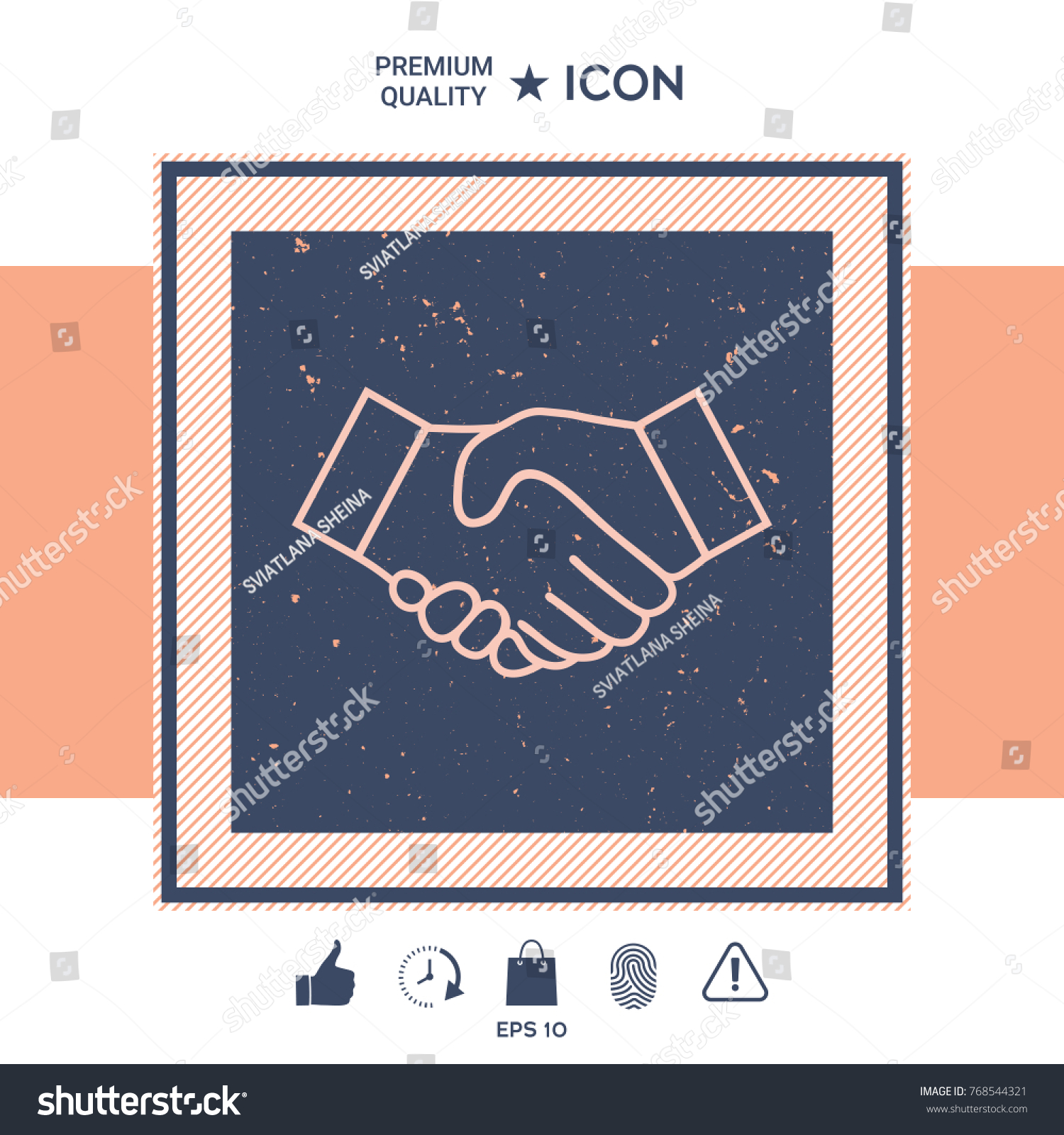 Handshake Line Icon Stock Vector (Royalty Free) 768544321
