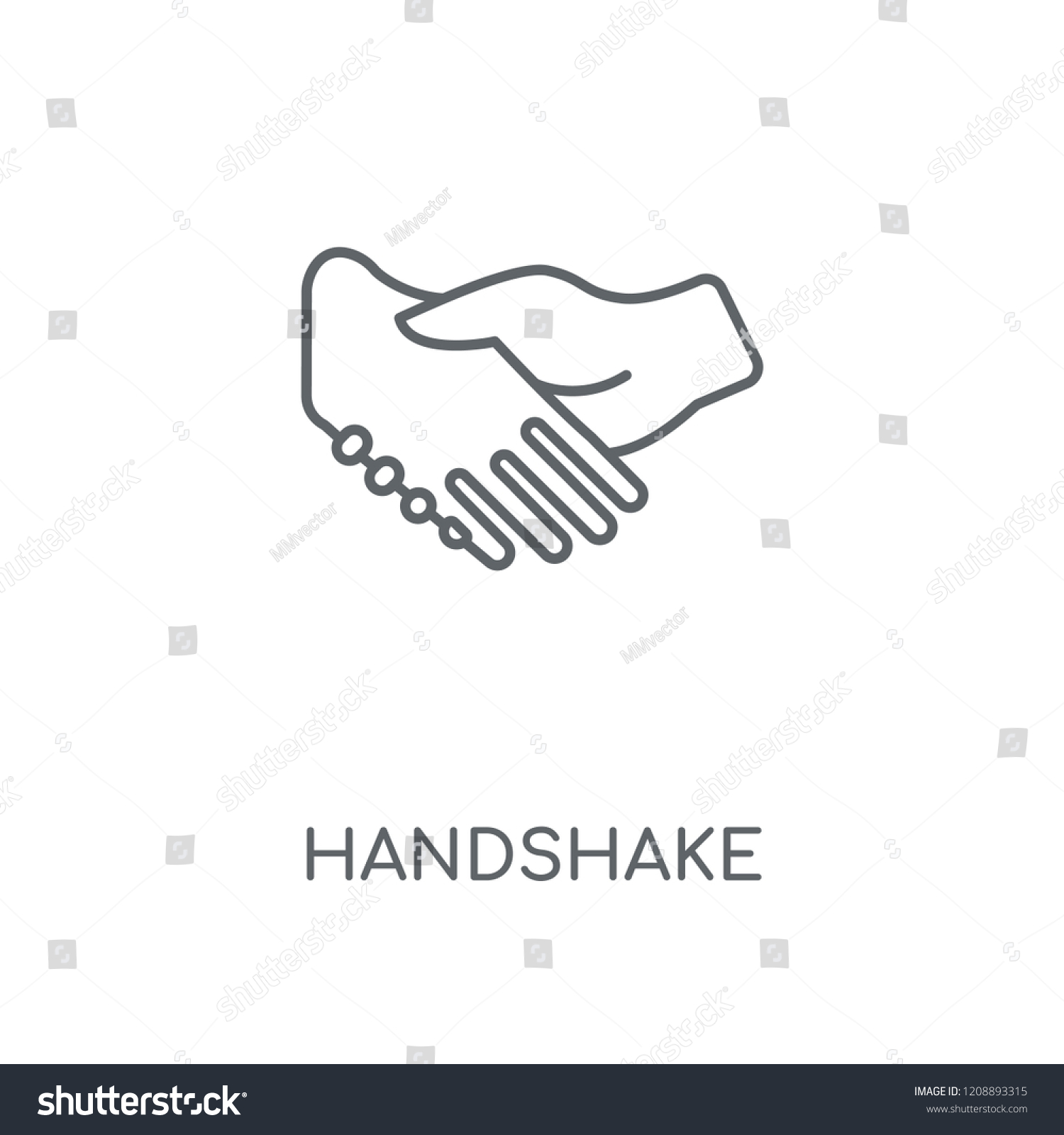 Handshake Linear Icon Handshake Concept Stroke Stock Vector (Royalty ...
