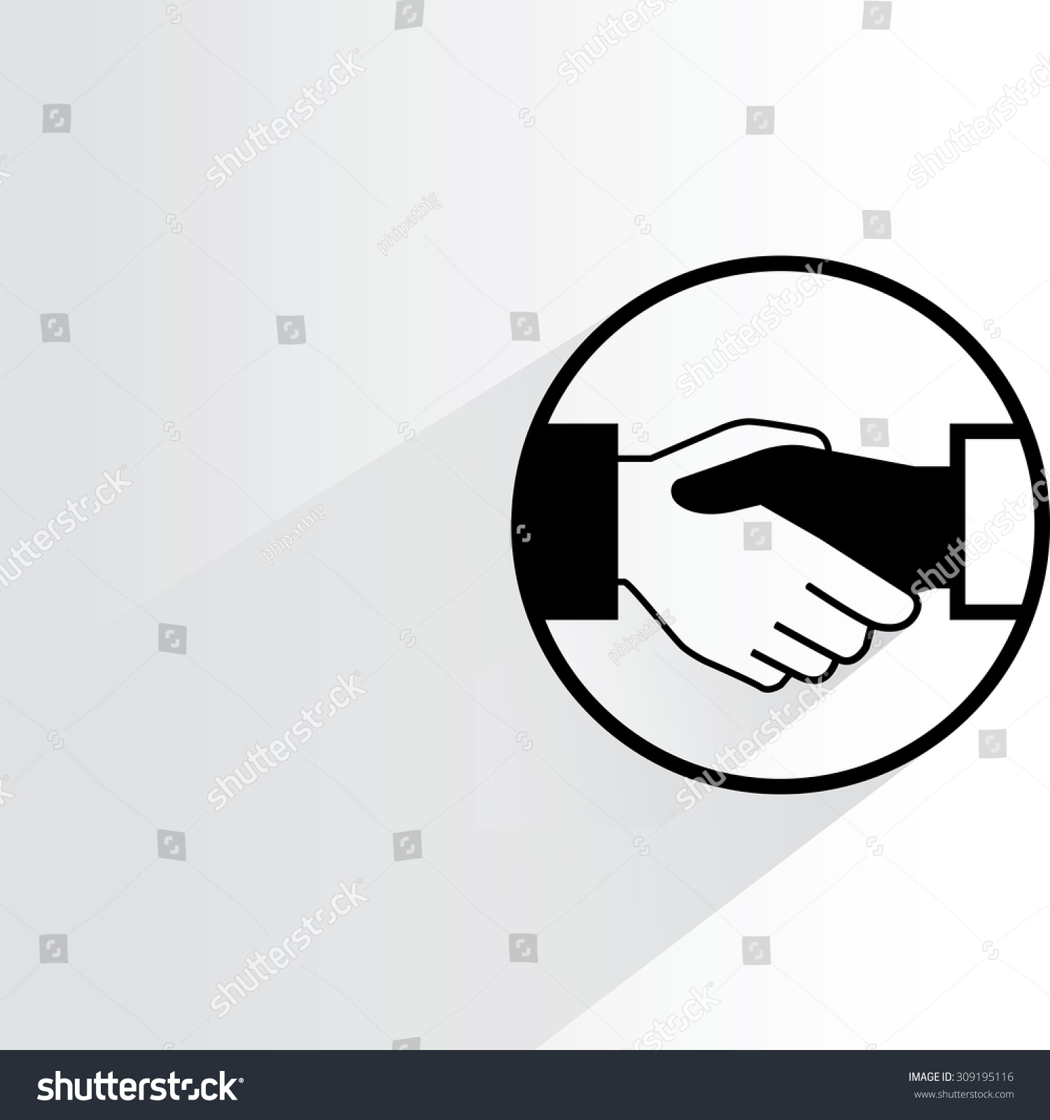 Handshake On White Background Flat Shadow Stock Vector (Royalty Free ...