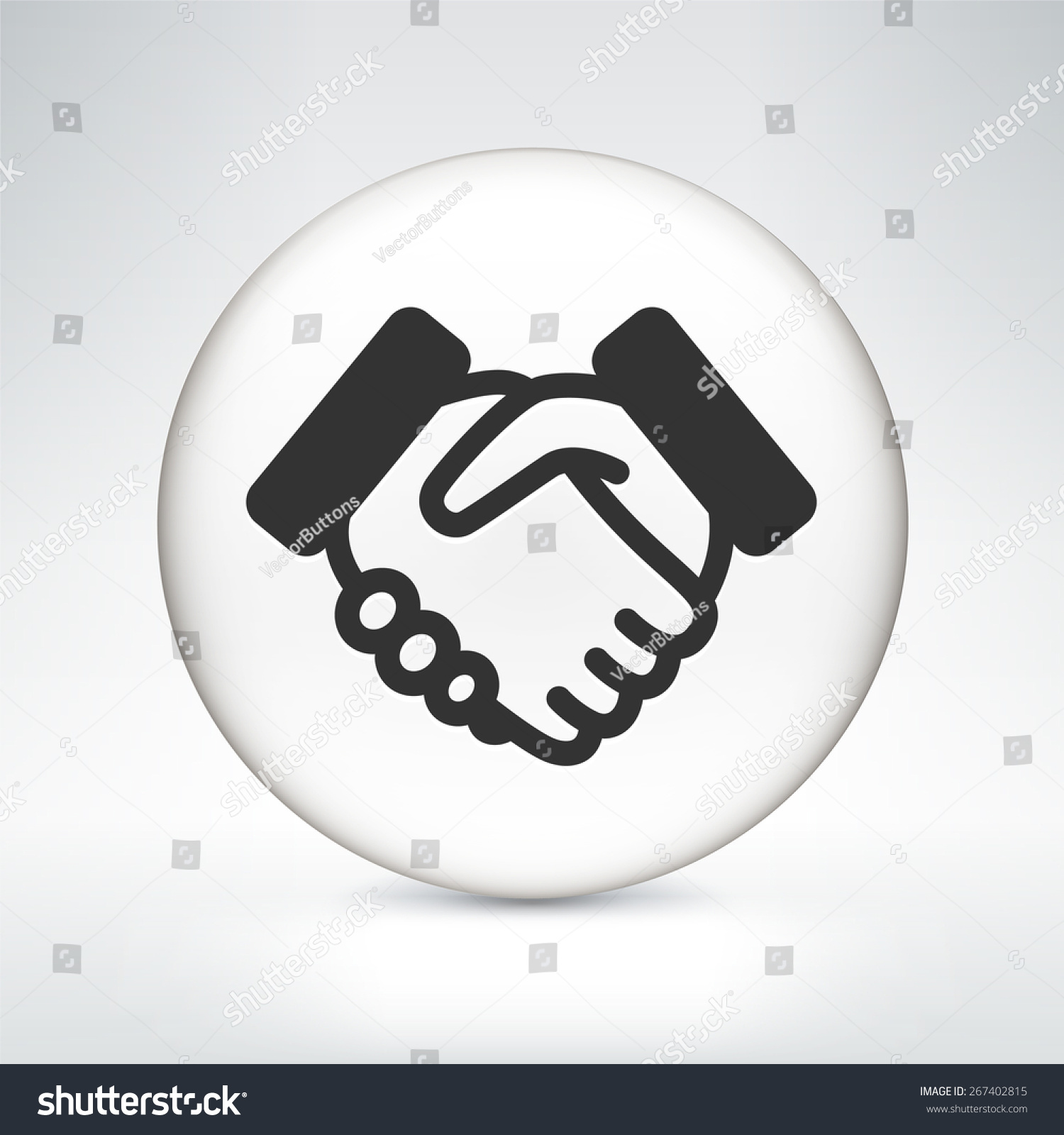 Handshake On White Round Button Stock Vector (Royalty Free) 267402815 ...