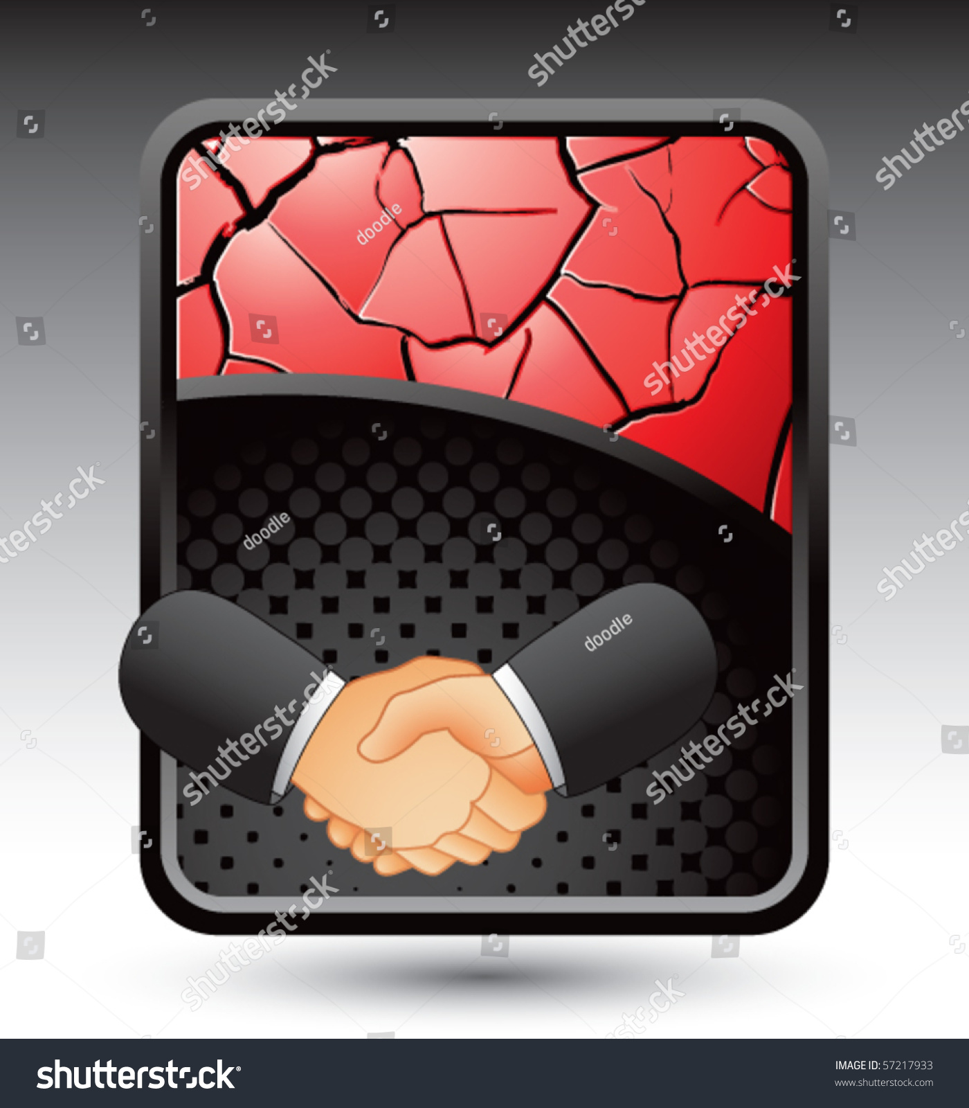 Handshake Red Cracked Background Stock Vector (Royalty Free) 57217933