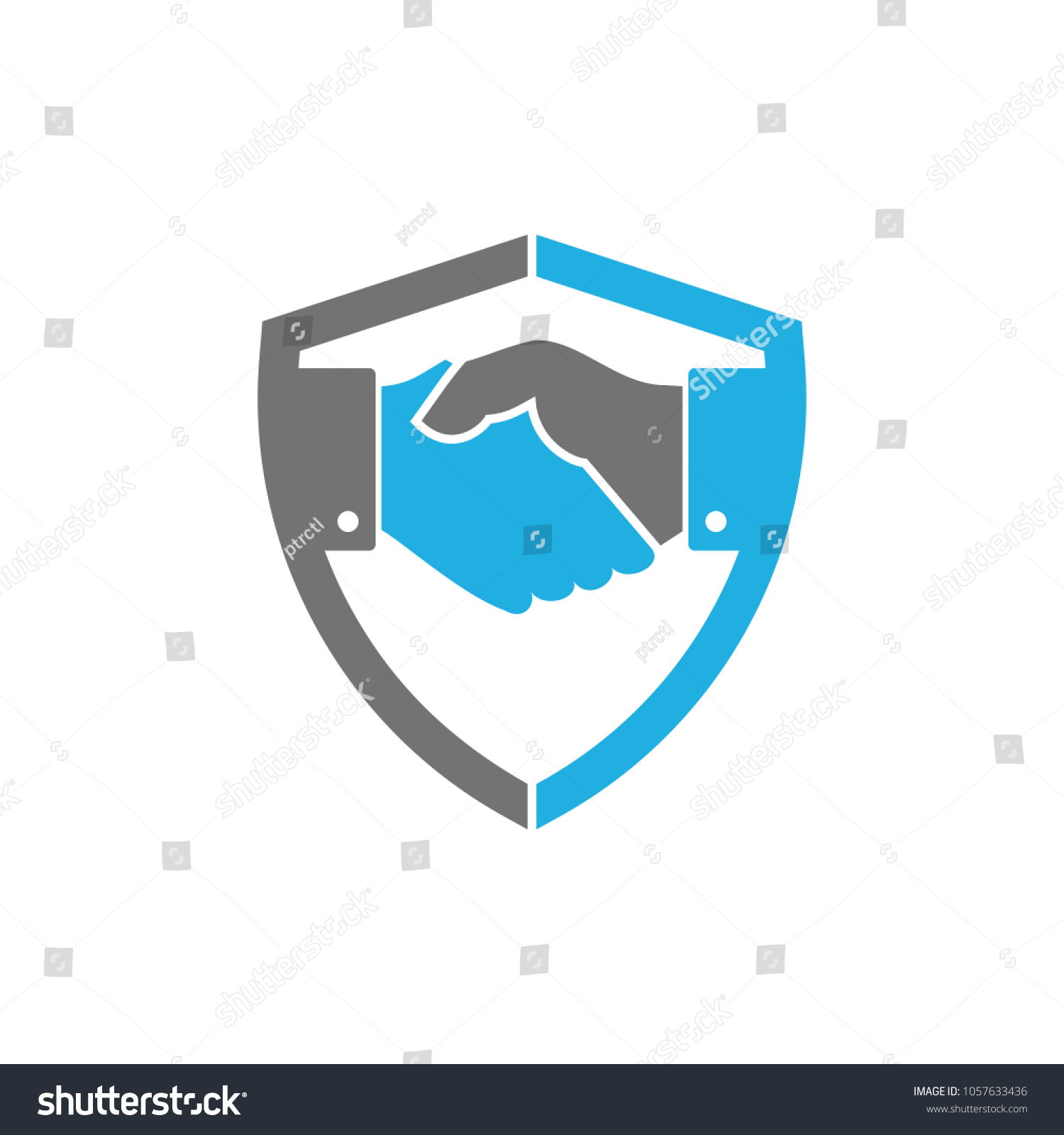 Handshake Shield Logo Icon Design Stock Vector (Royalty Free) 1057633436