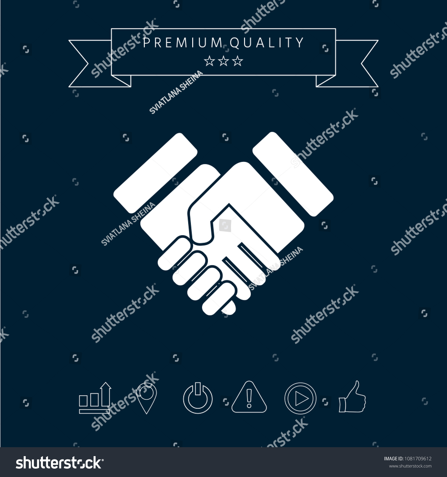 Handshake Stylized Symbol Stock Vector (Royalty Free) 1081709612 ...