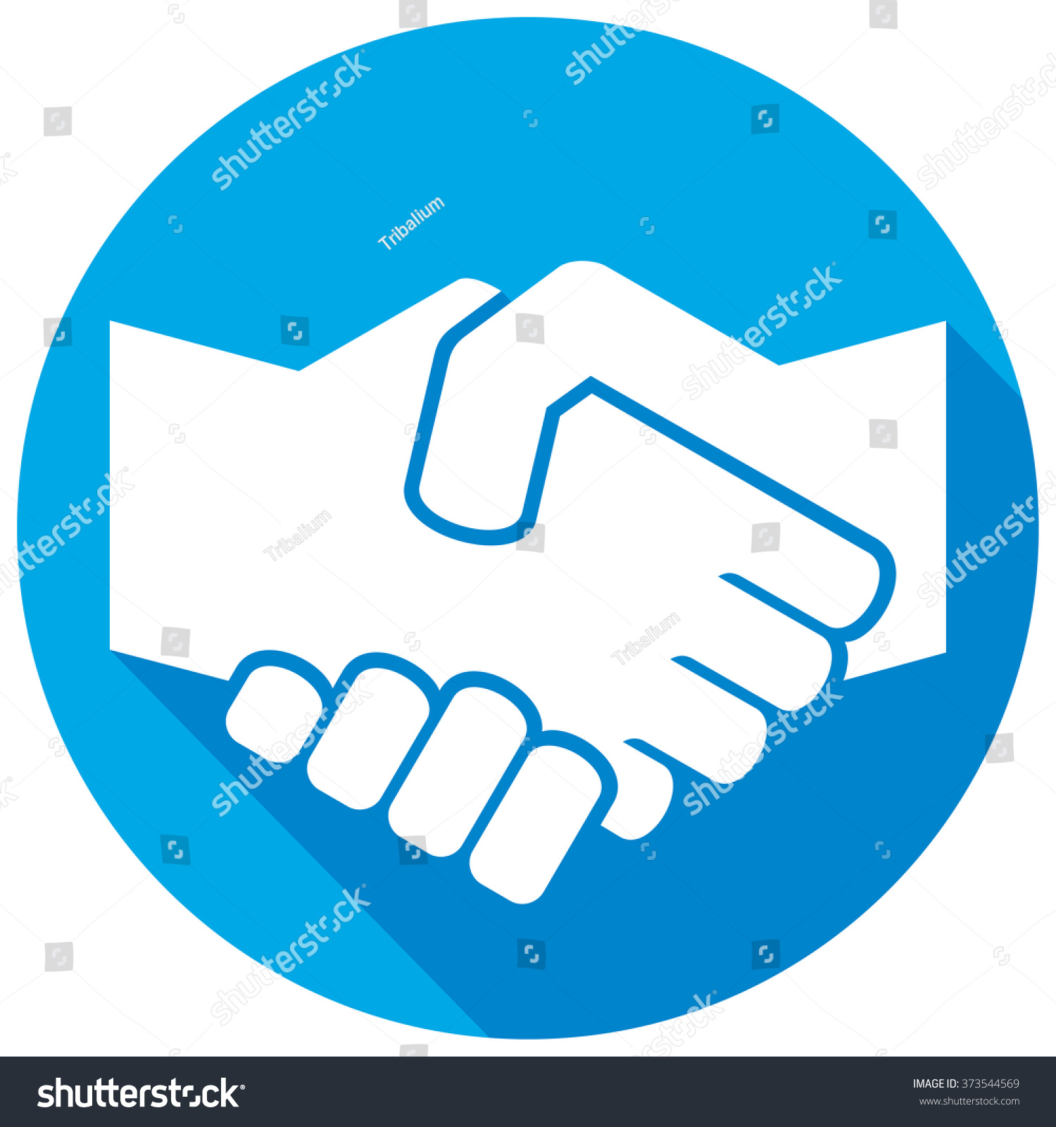 Handshake Symbol Flat Icon Stock Vector 373544569 - Shutterstock