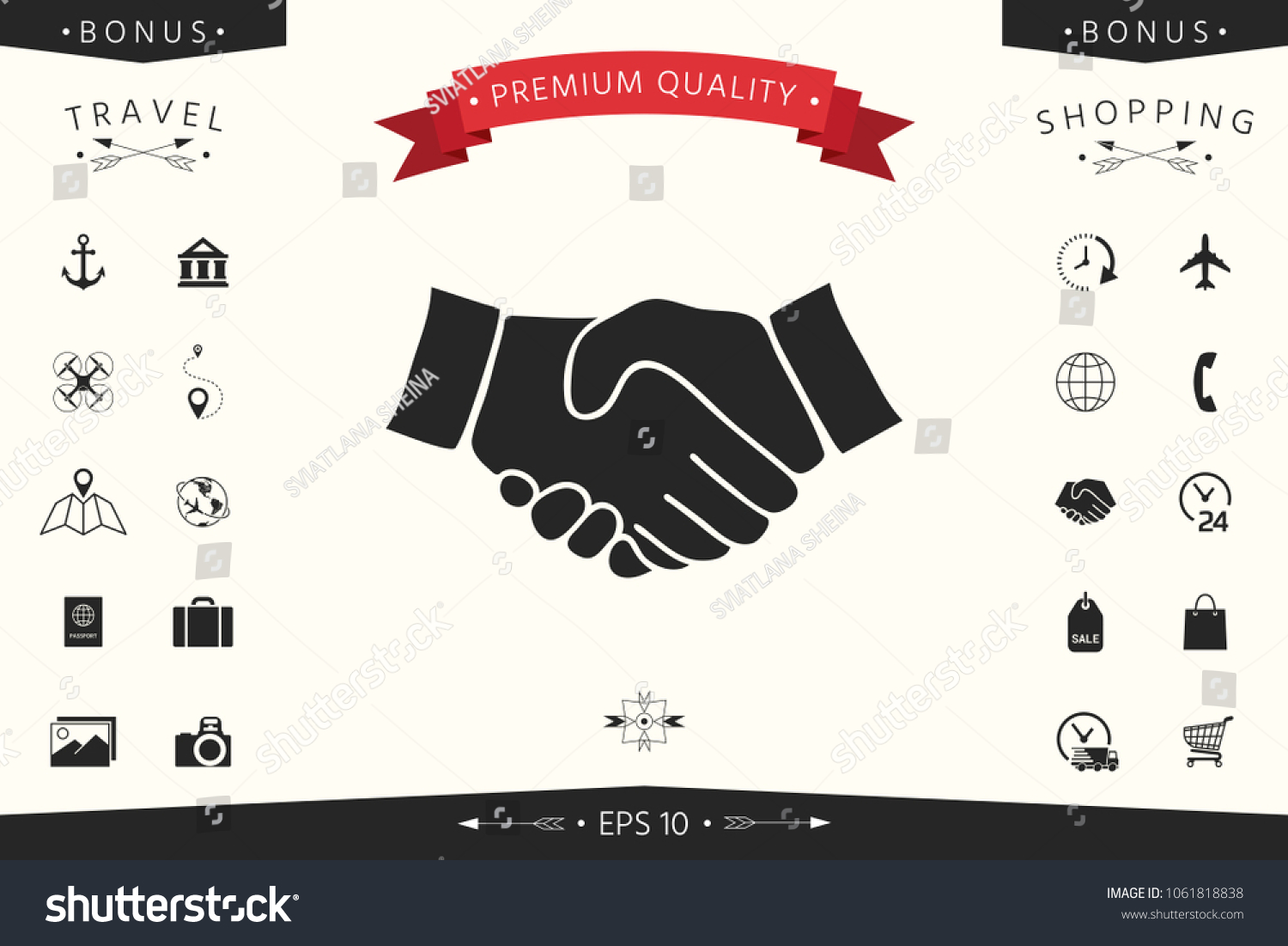 Handshake Symbol Icon Stock Vector (Royalty Free) 1061818838 | Shutterstock