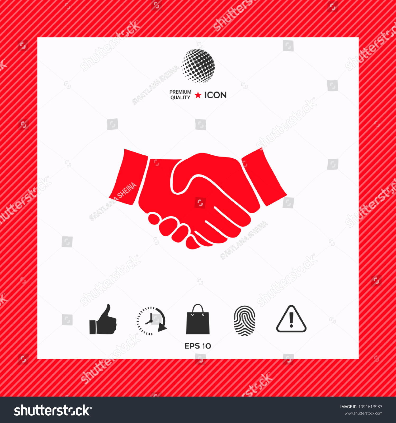 Handshake Symbol Icon Stock Vector (Royalty Free) 1091613983