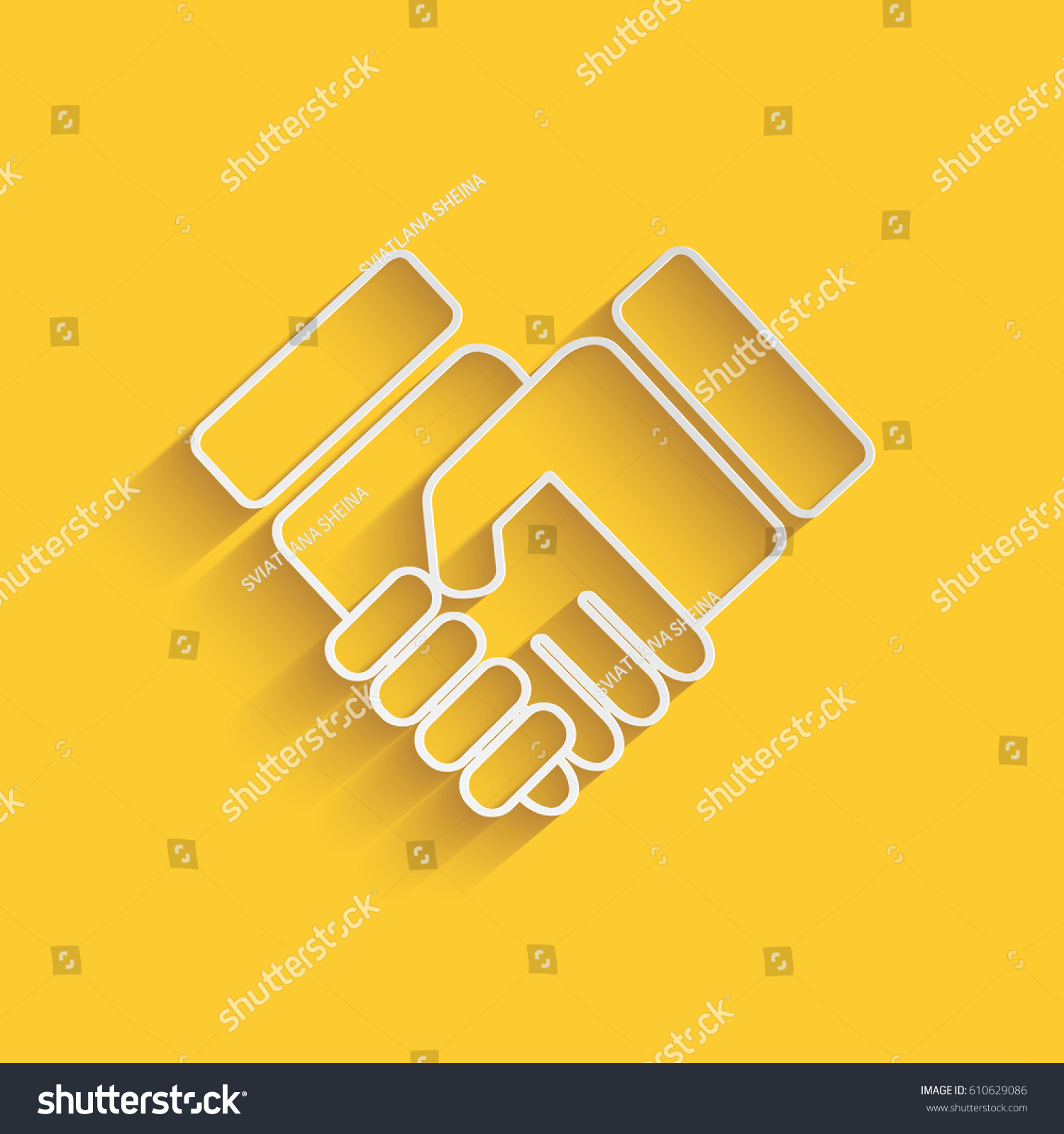 Handshake Symbol Icon Stock Vector (Royalty Free) 610629086