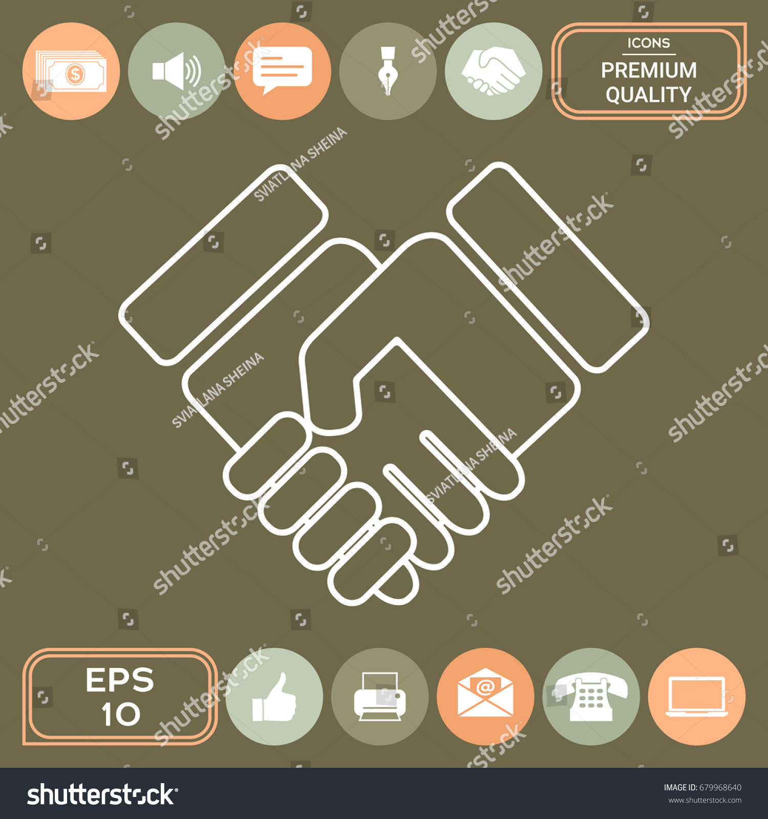 Handshake Symbol Icon Stock Vector (Royalty Free) 679968640 | Shutterstock