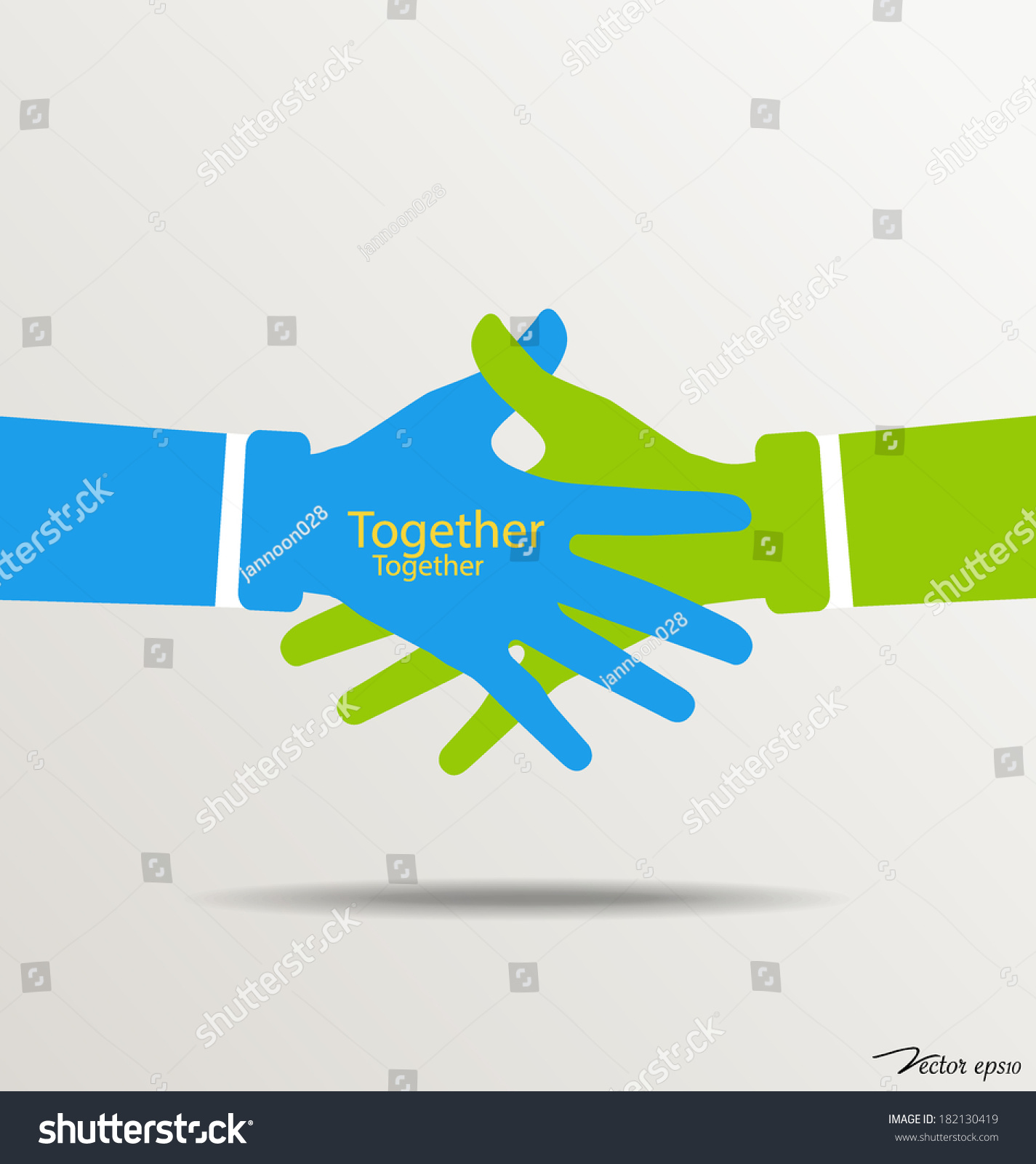 Handshake Teamwork Hands Logo Vector Illustration: เวกเตอร์สต็อก (ปลอด ...