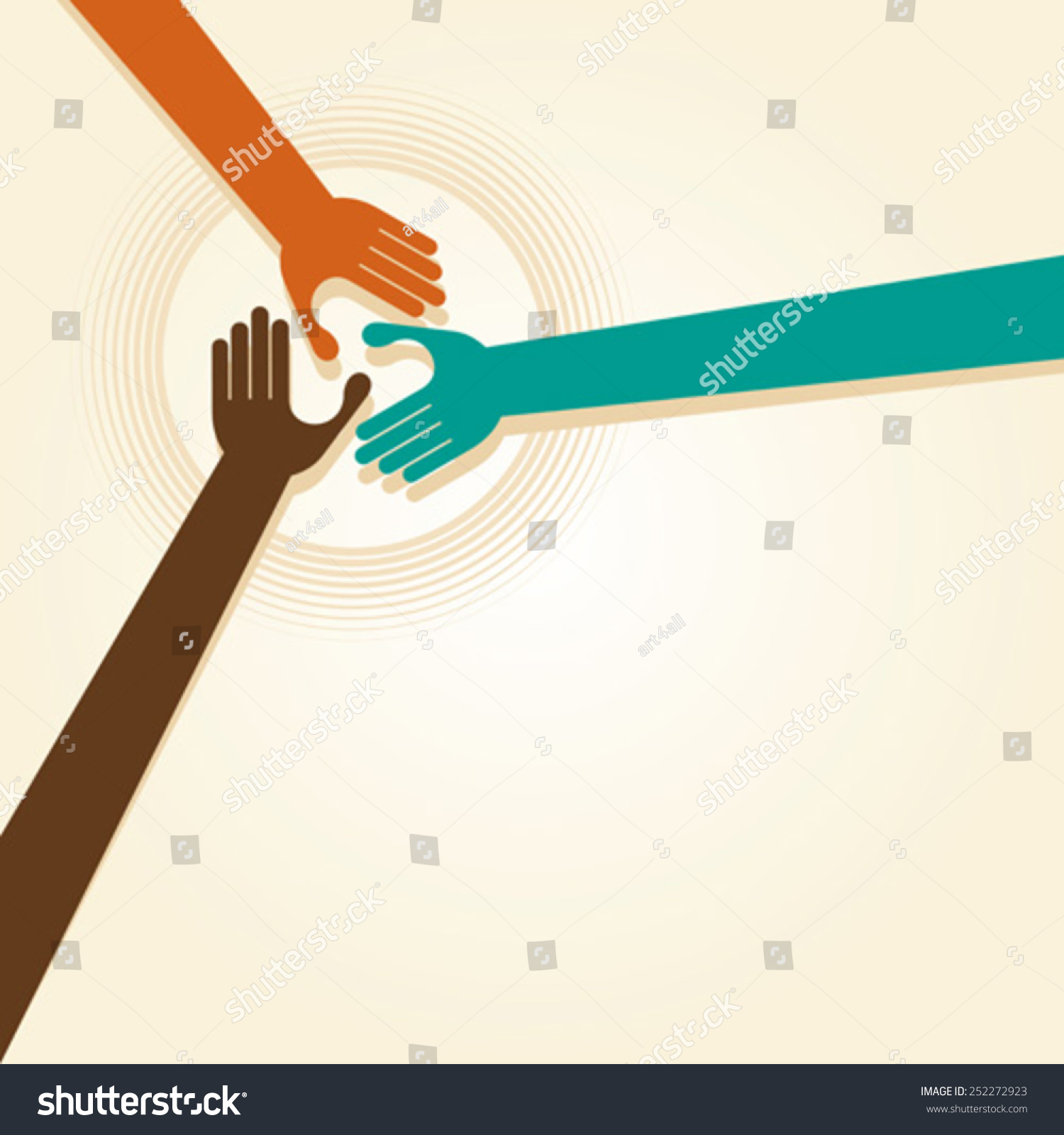 Handshake Teamwork Hands Logo Vector Illustration Stock Vector (Royalty ...