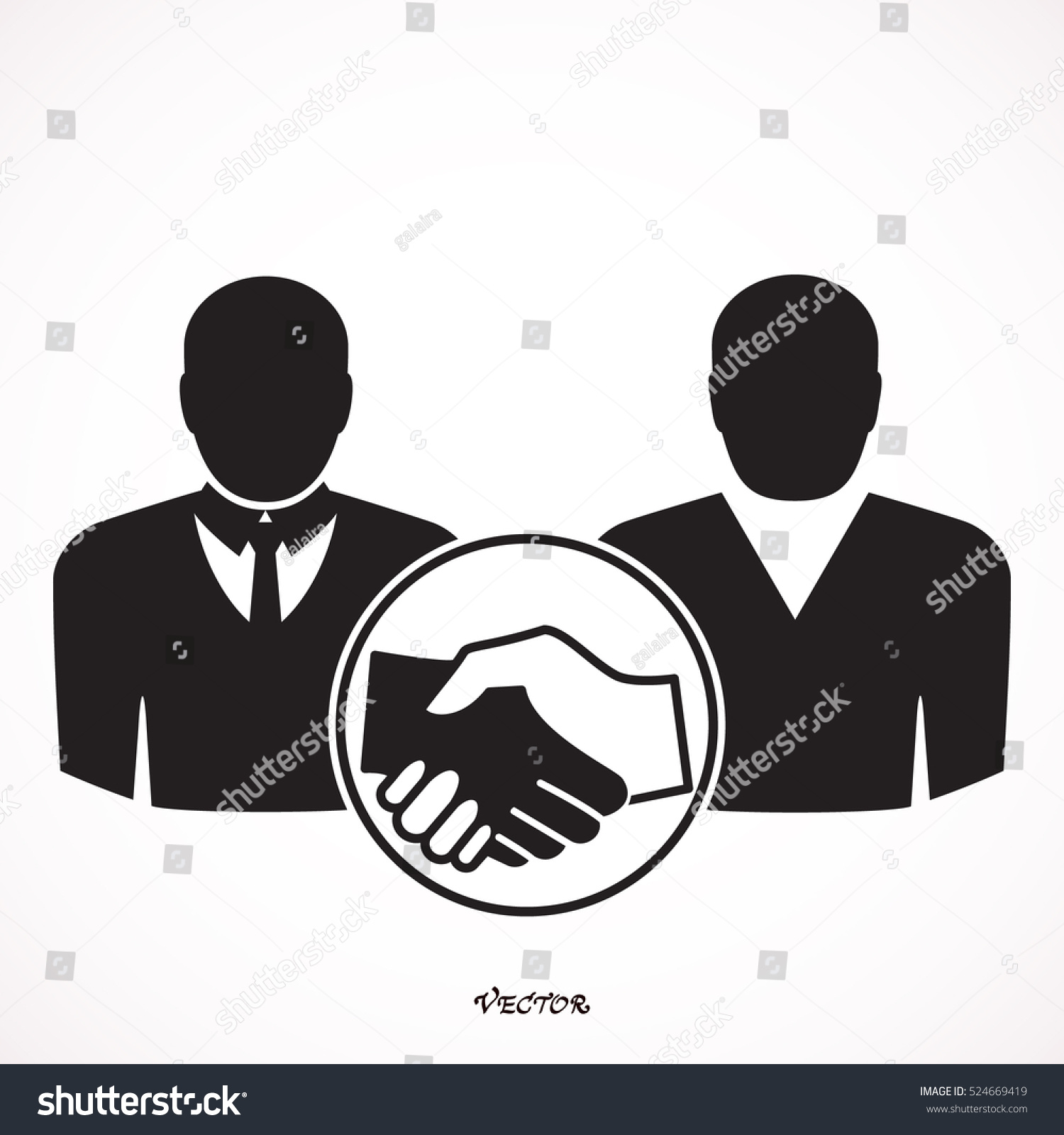 Handshake Vector Icon Cooperation Symbol Logo Stock Vector (Royalty ...