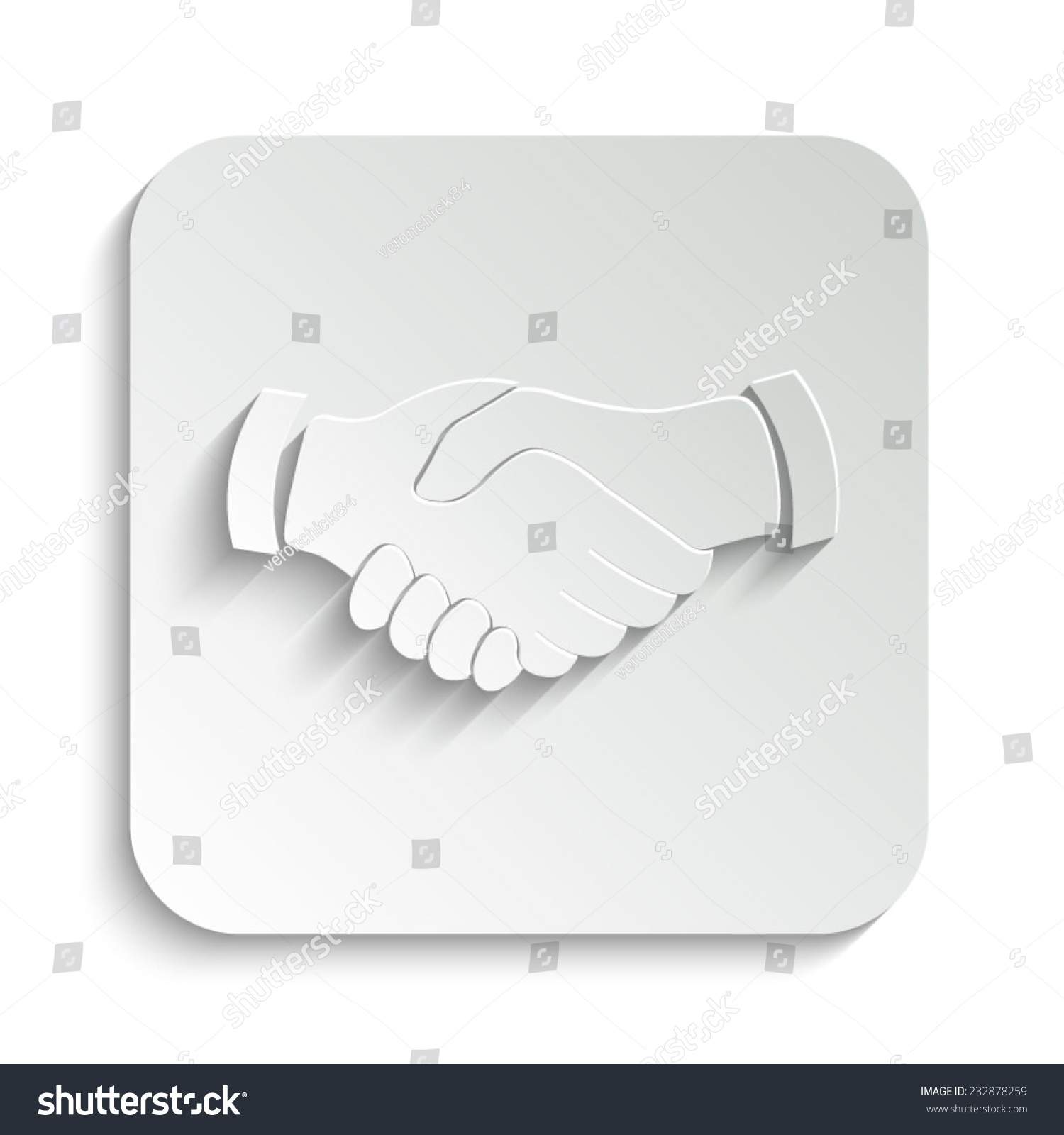 Handshake Vector Icon Shadow On Grey Stock Vector (Royalty Free ...