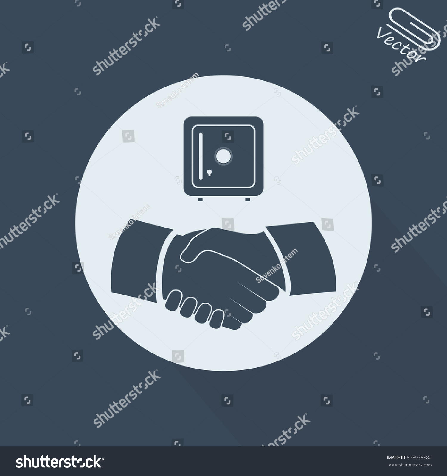 Handshake Vector Illustration Safe Icon Stock Vector (Royalty Free ...