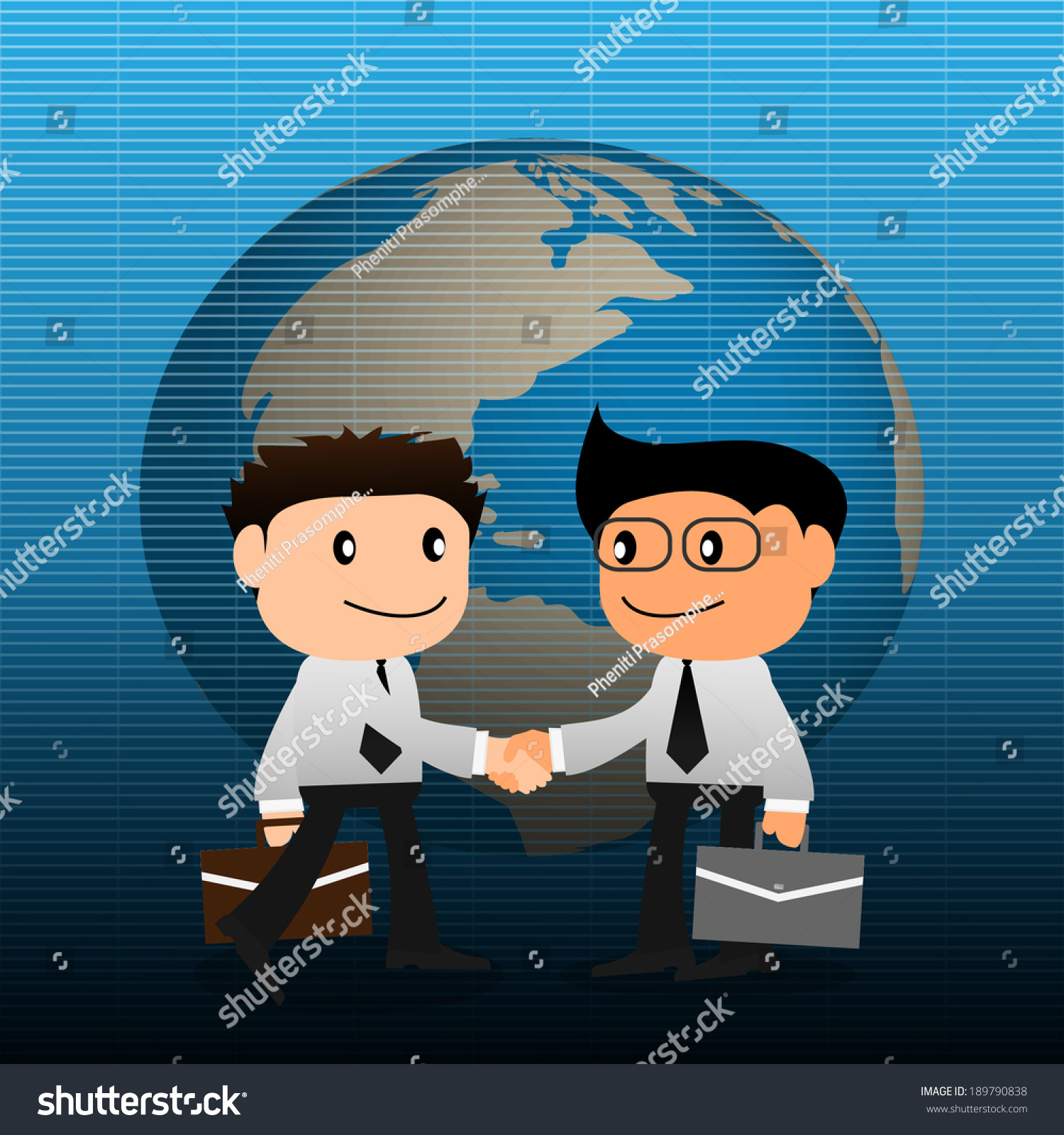 Handshake World Map Background Stock Vector (Royalty Free) 189790838 ...