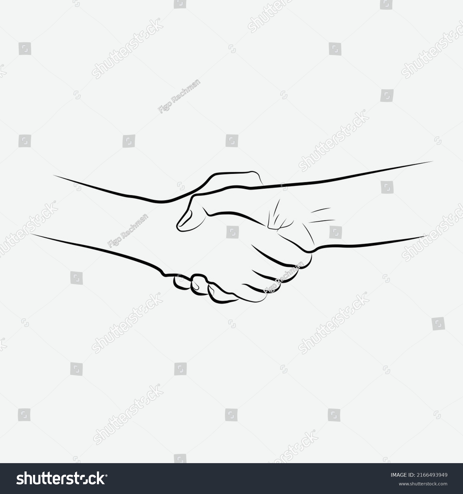 Handshaking Line Art Icon Vector Stock Vector (Royalty Free) 2166493949 ...