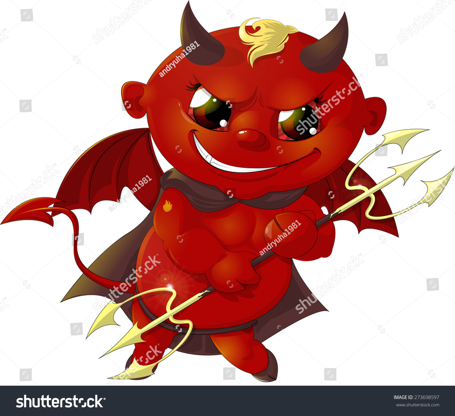 Handsome Little Devil Painted On White Stock Vector 273698597 ...