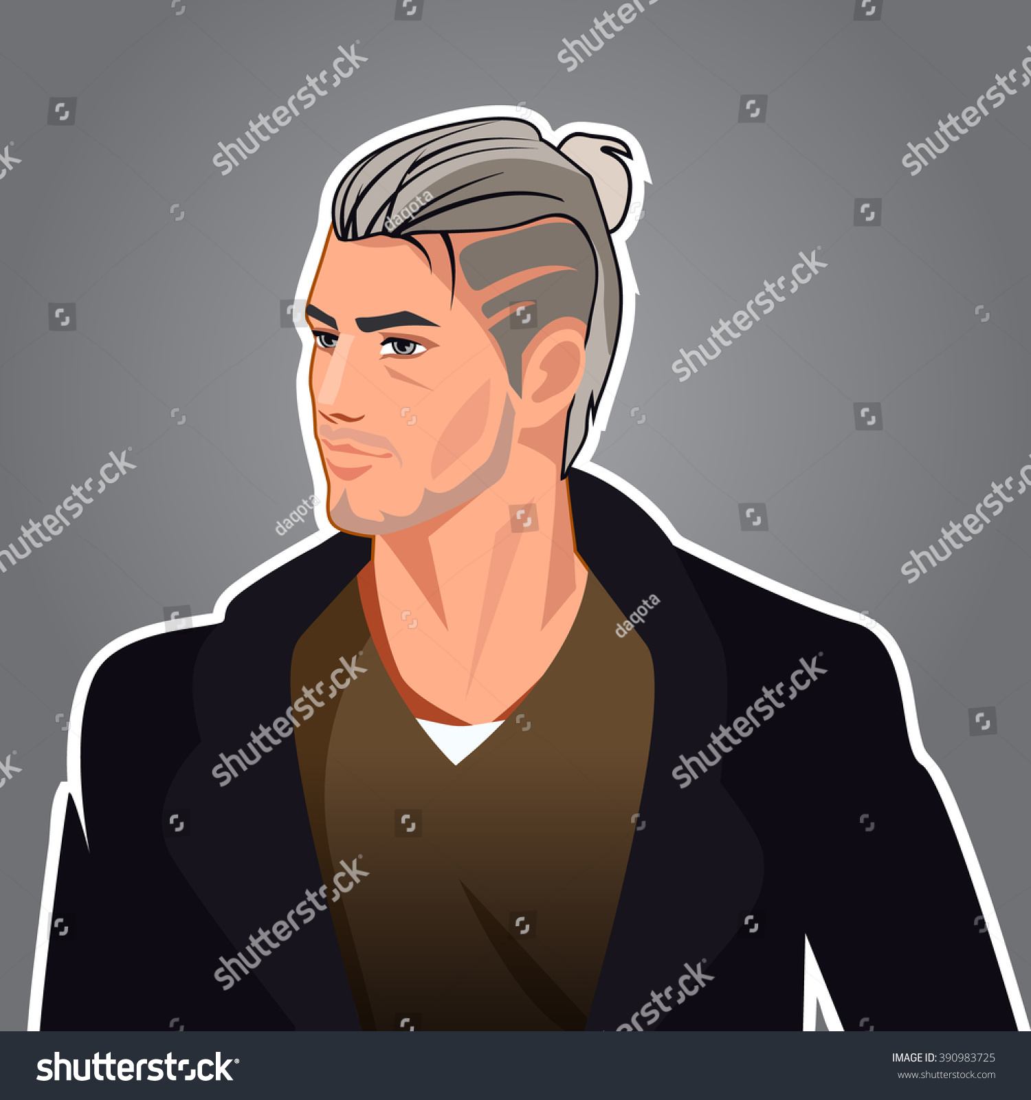 Handsome Man Comics Character Vector Illustration: vector de stock ...