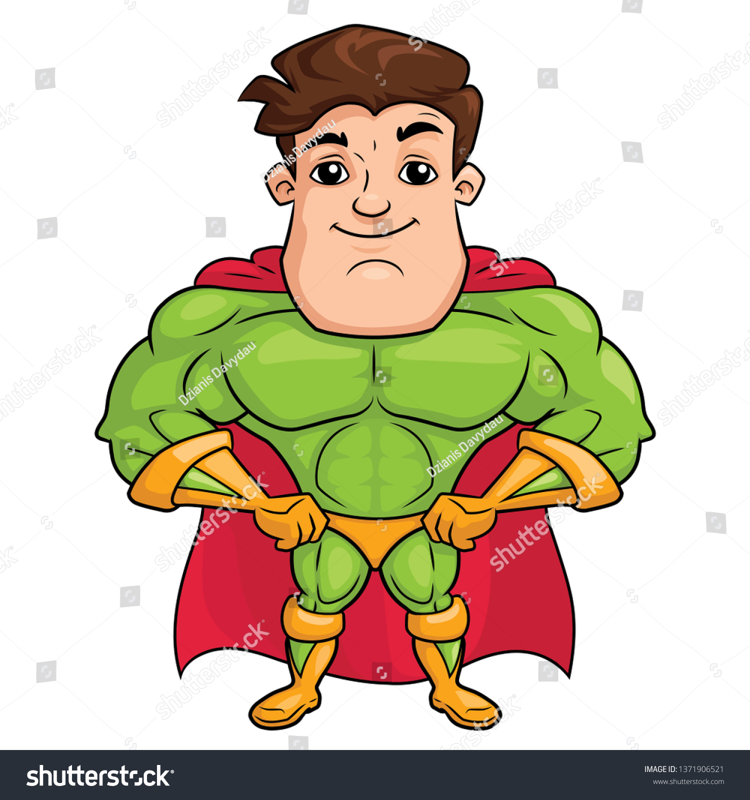 Handsome Superhero Standing Stock Vector (Royalty Free) 1371906521 ...