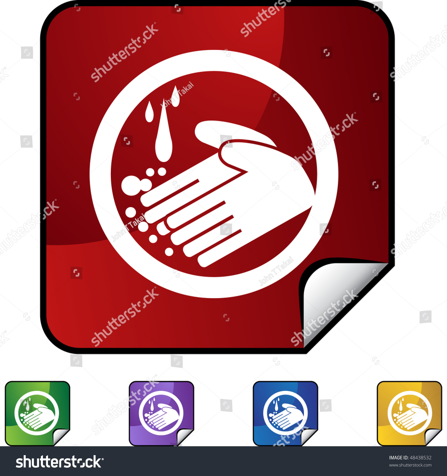 Handwashing Button Isolated On Background Stock Vector (Royalty Free ...