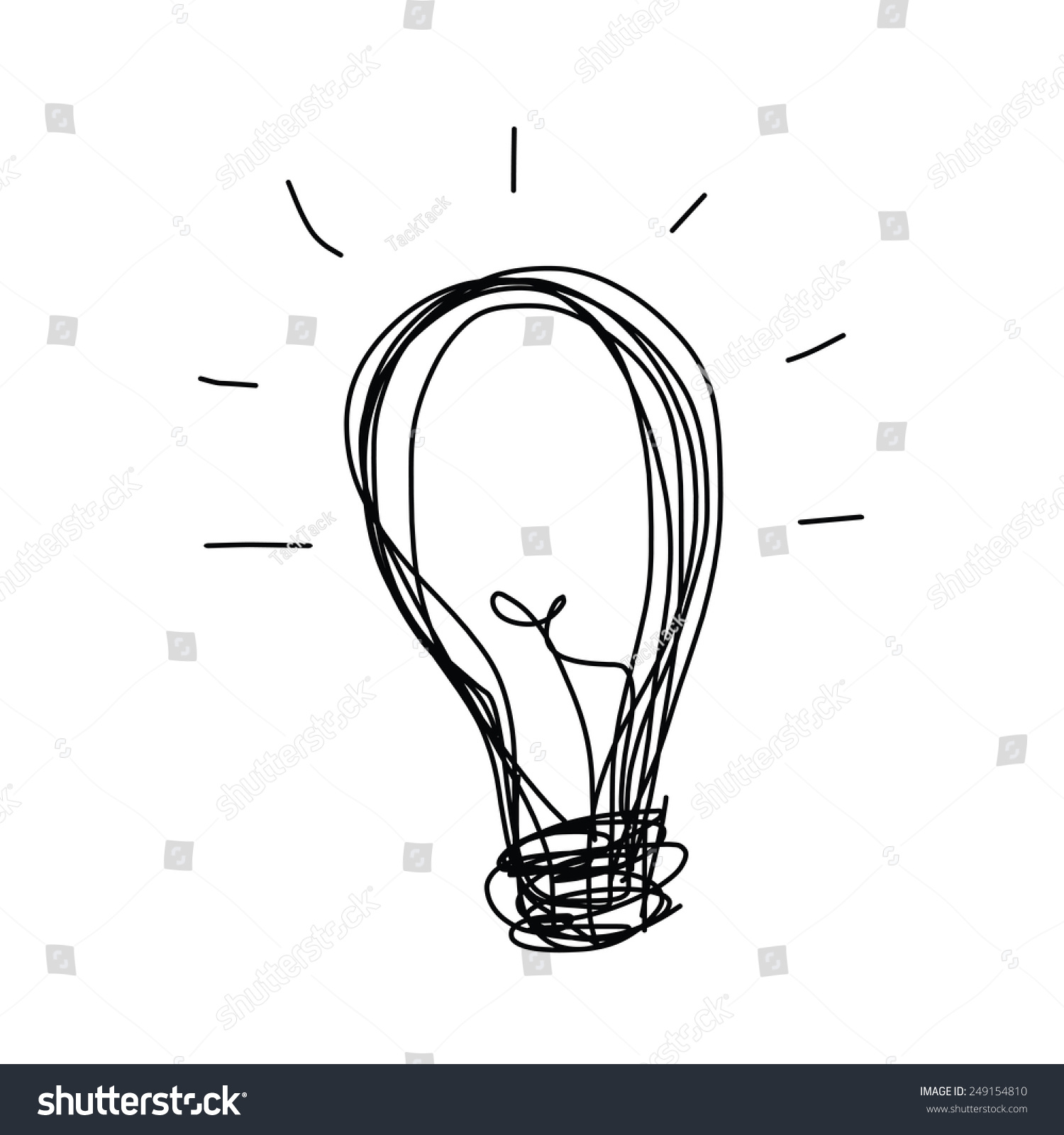 Handwriting Bulb Light Idea Vector Cartoon Stock Vector (Royalty Free ...